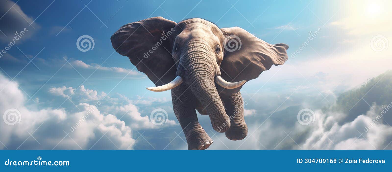 Elephant Is Flying On An Airplane. Big Set Of Stickers In English And ...