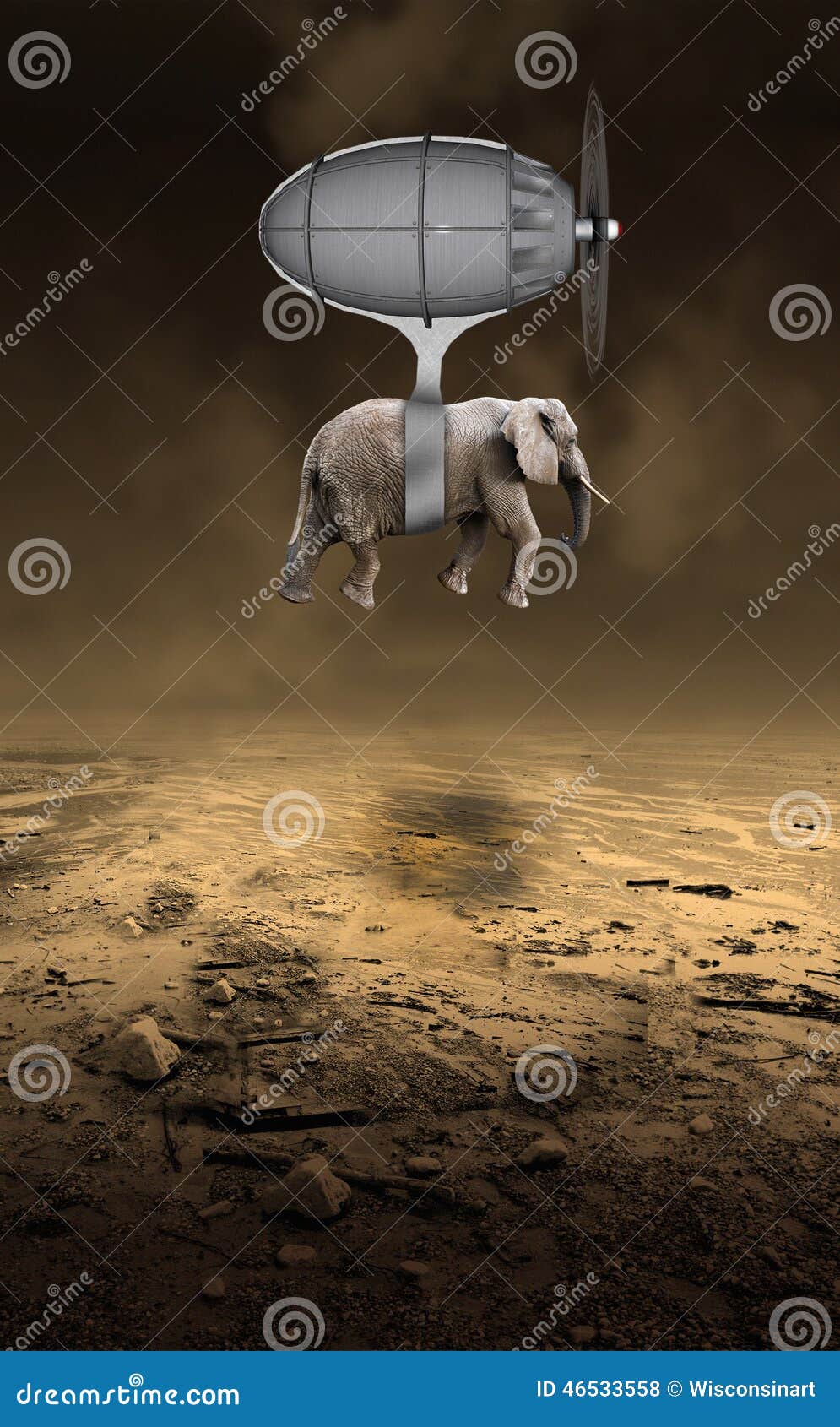Elephant Flying machine stock photo. Image of abstract - 46533558