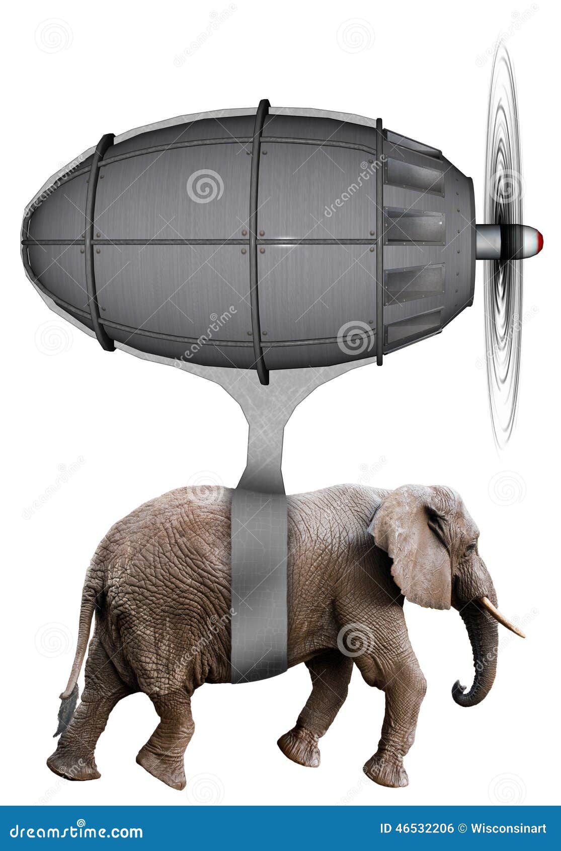 Elephant Flying Machine Stock Photo | CartoonDealer.com #46533558