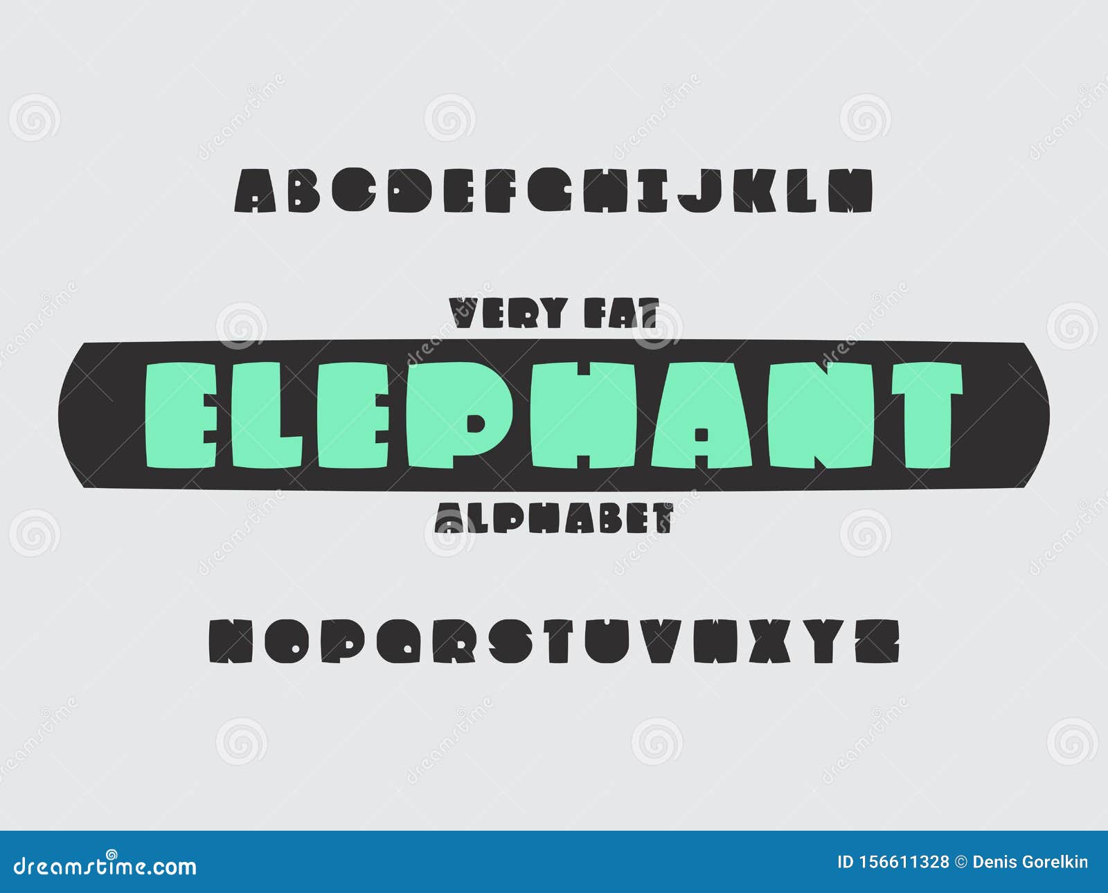 Elephant Font. Vector Alphabet Stock Vector - Illustration of display ...