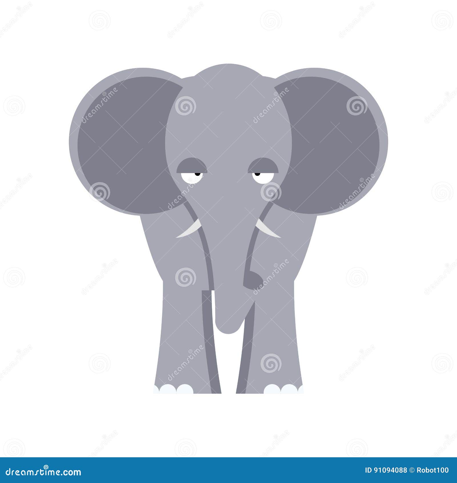 Elephant Front Stylized As Logo Vector Illustration | CartoonDealer.com ...