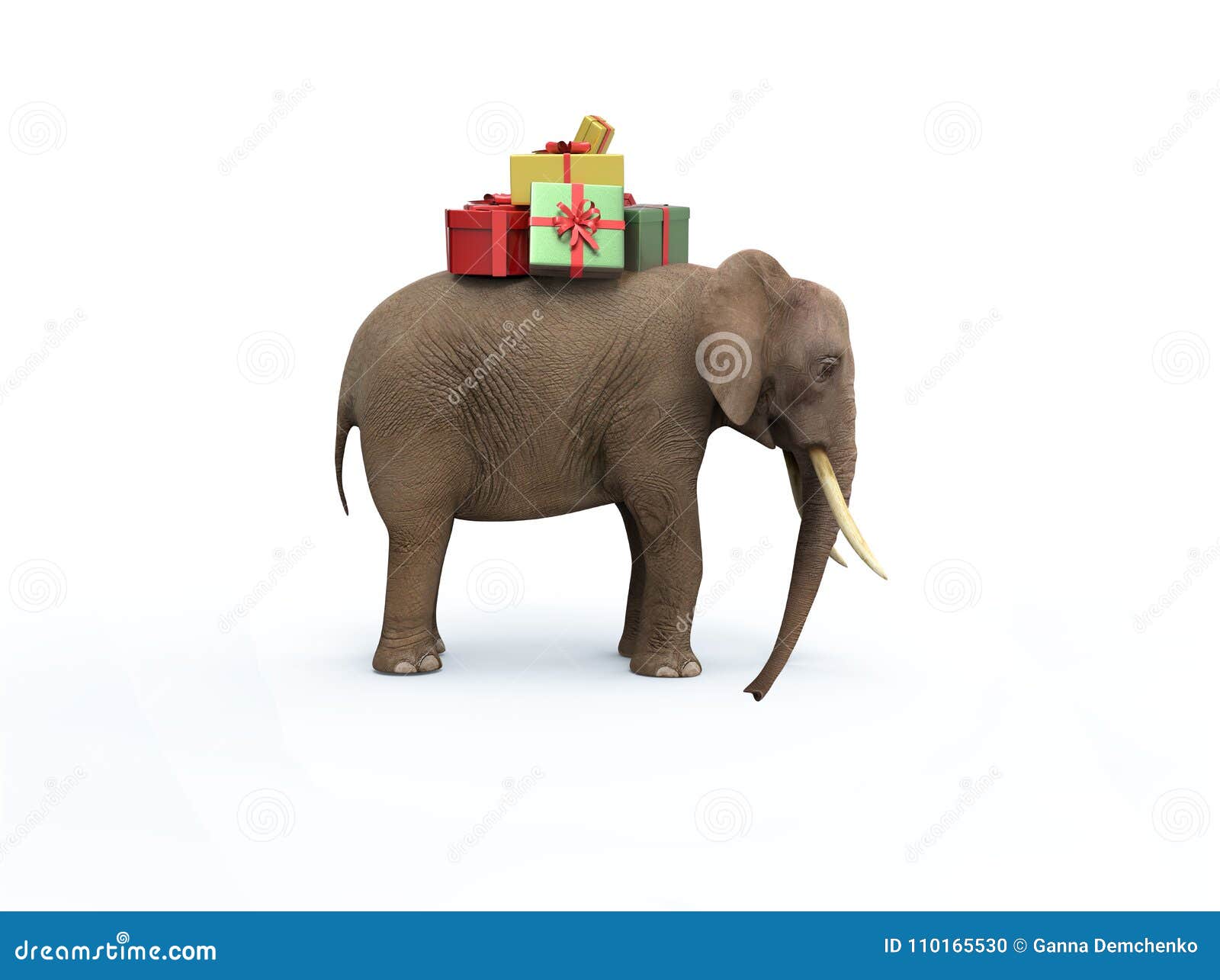 Elephant with Gift Boxes. Illustration Stock Illustration ...