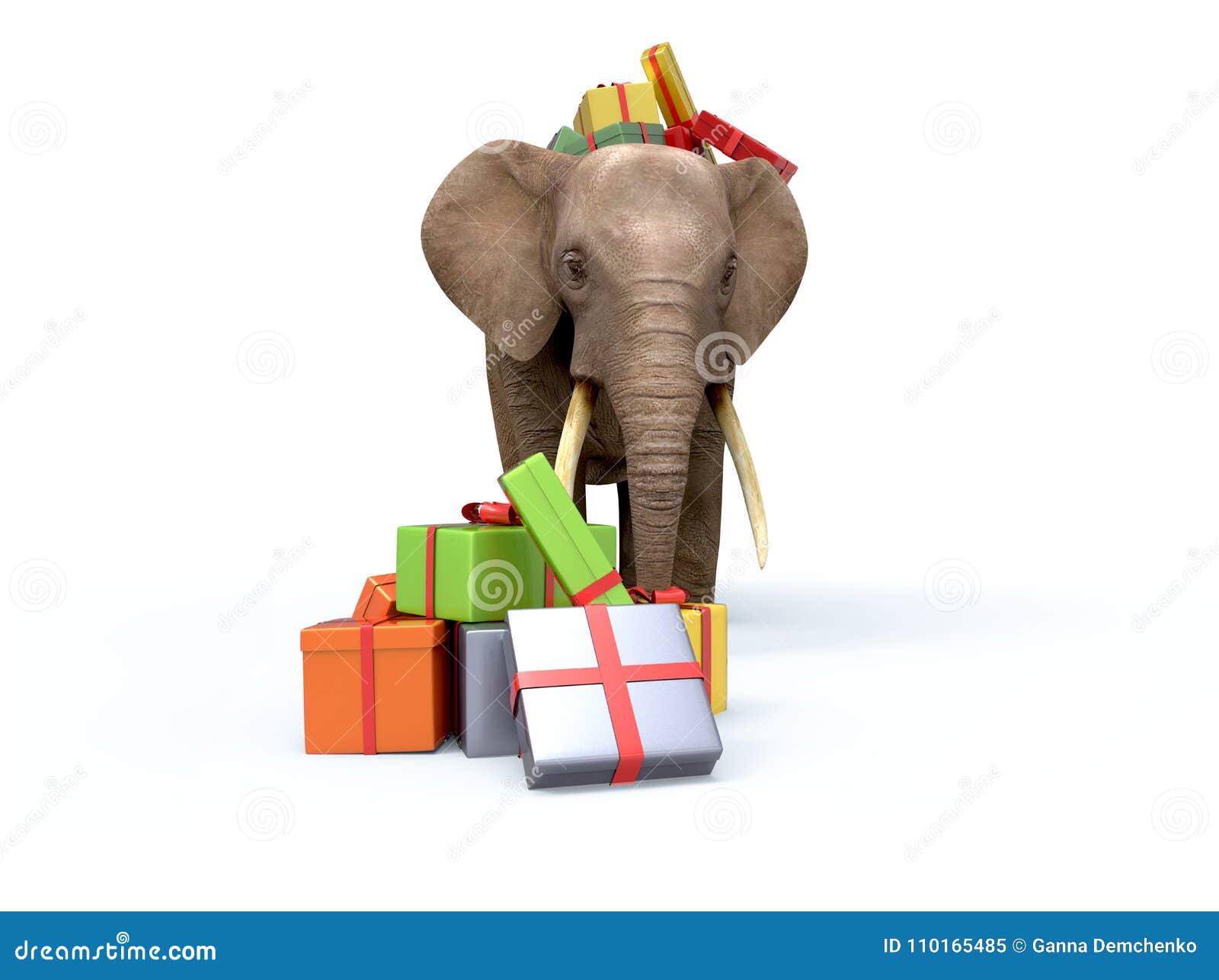 Elephant with Gift Boxes. Illustration Stock Illustration ...