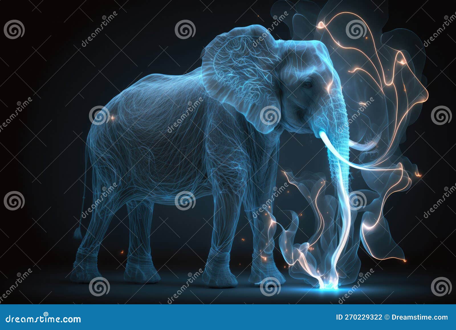 Elephant Glowing Apparition Patronus Ai Stock Illustration ...
