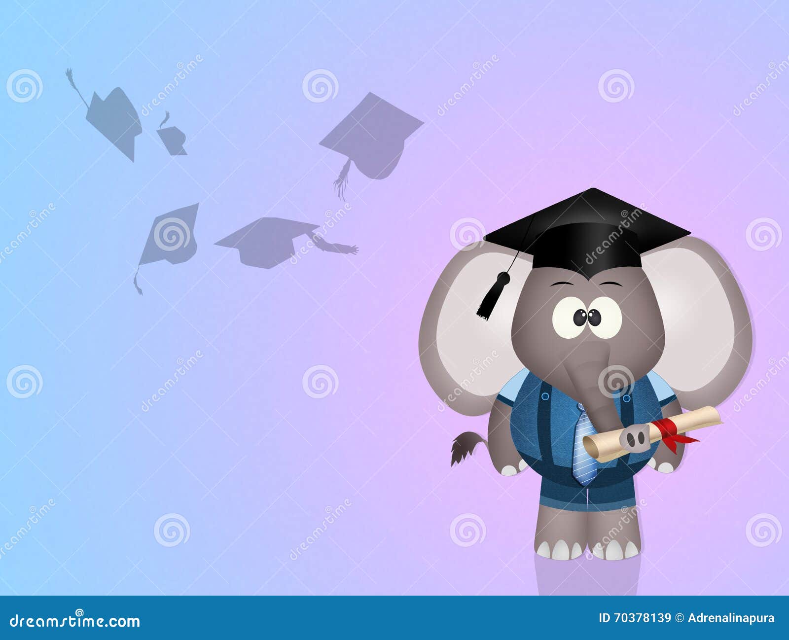 Elephant graduate stock illustration. Illustration of elephant - 70378139