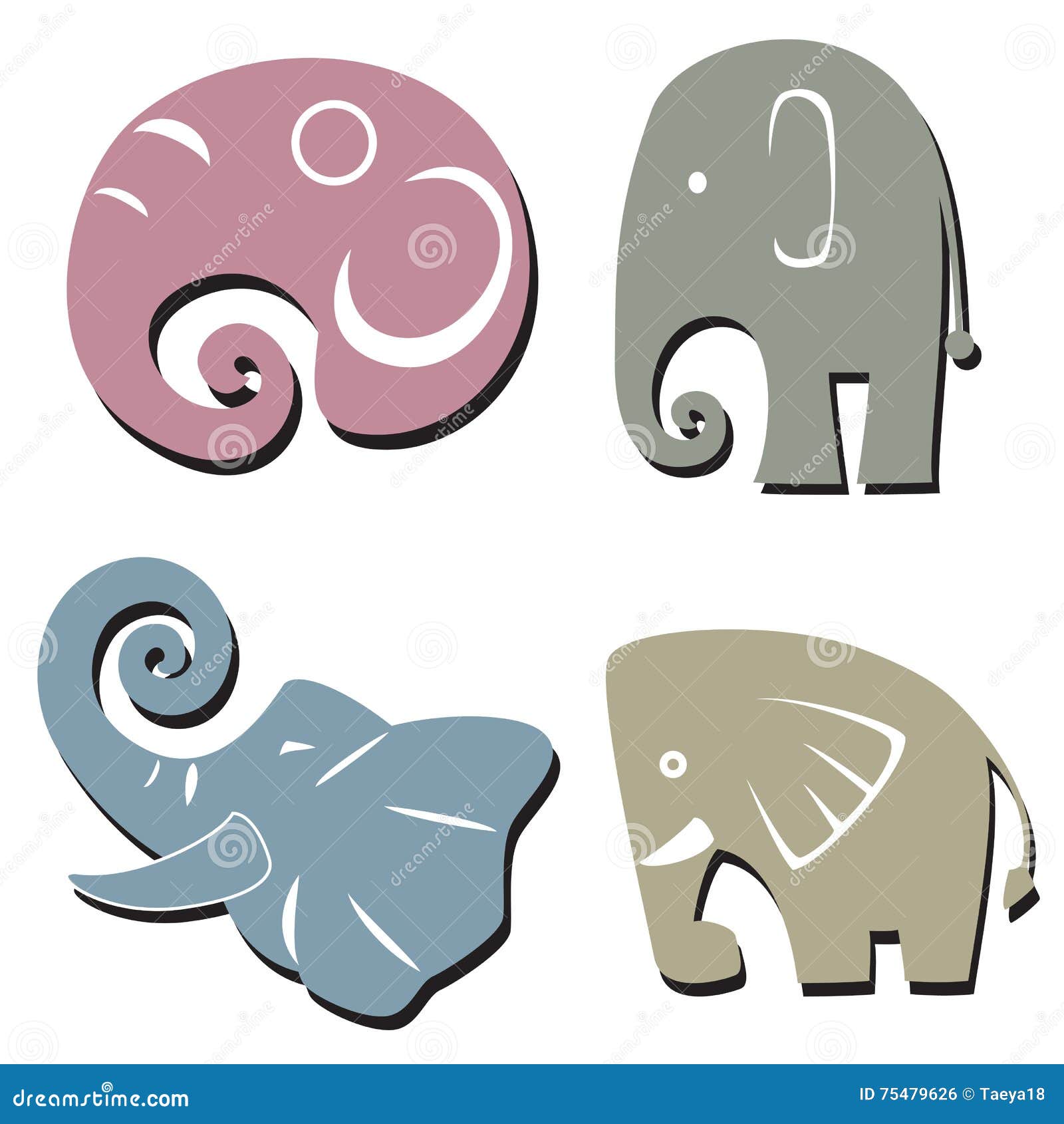 Elephant graphic stock vector. Illustration of animal - 75479626