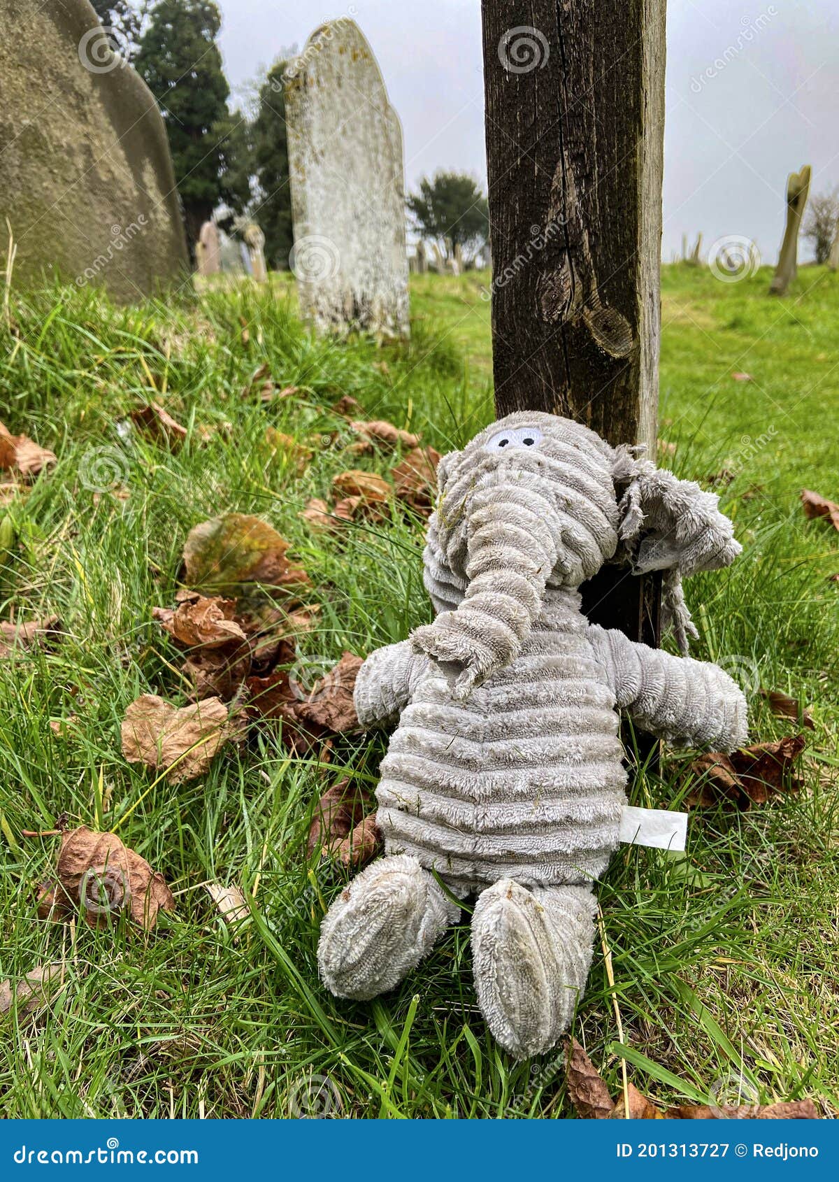 Elephant Fluffy Toy In Graveyard Royalty-Free Stock Photography ...