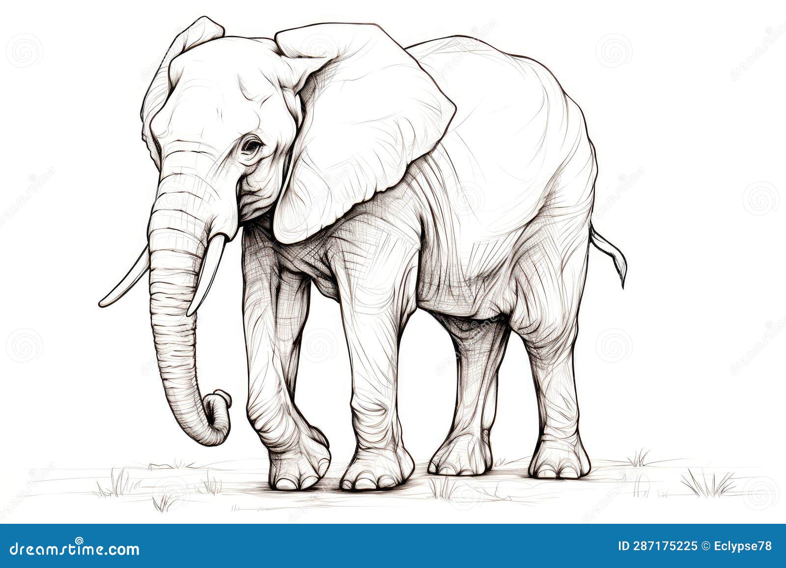 Elephant - Hand Drawn Cartoon Vector | CartoonDealer.com #4196809