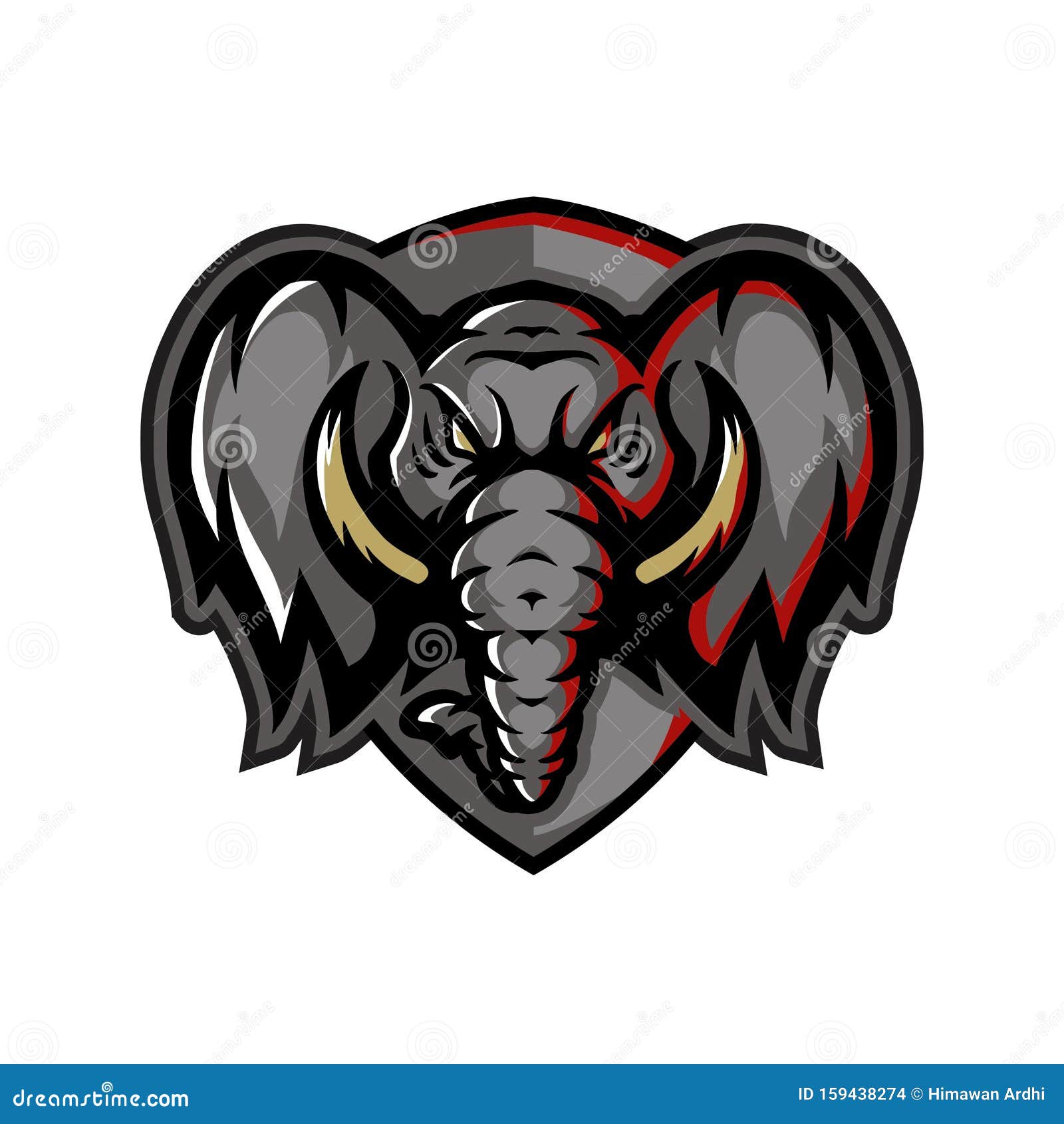 Elephant head vector stock illustration. Illustration of brand - 159438274