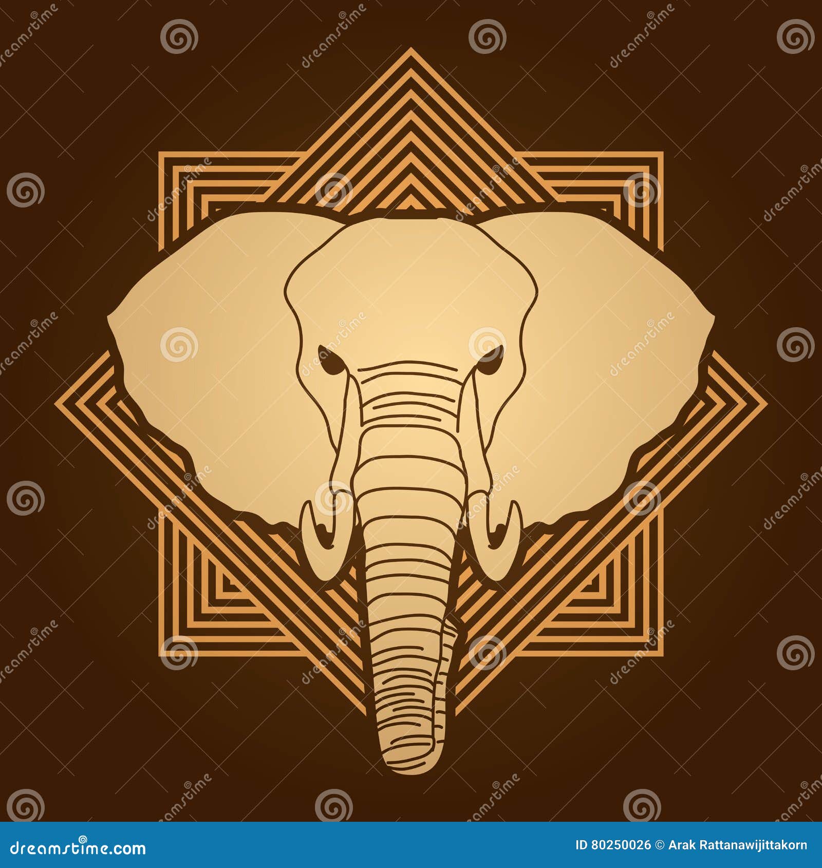 Elephant Head stock vector. Illustration of africa, male - 80250026