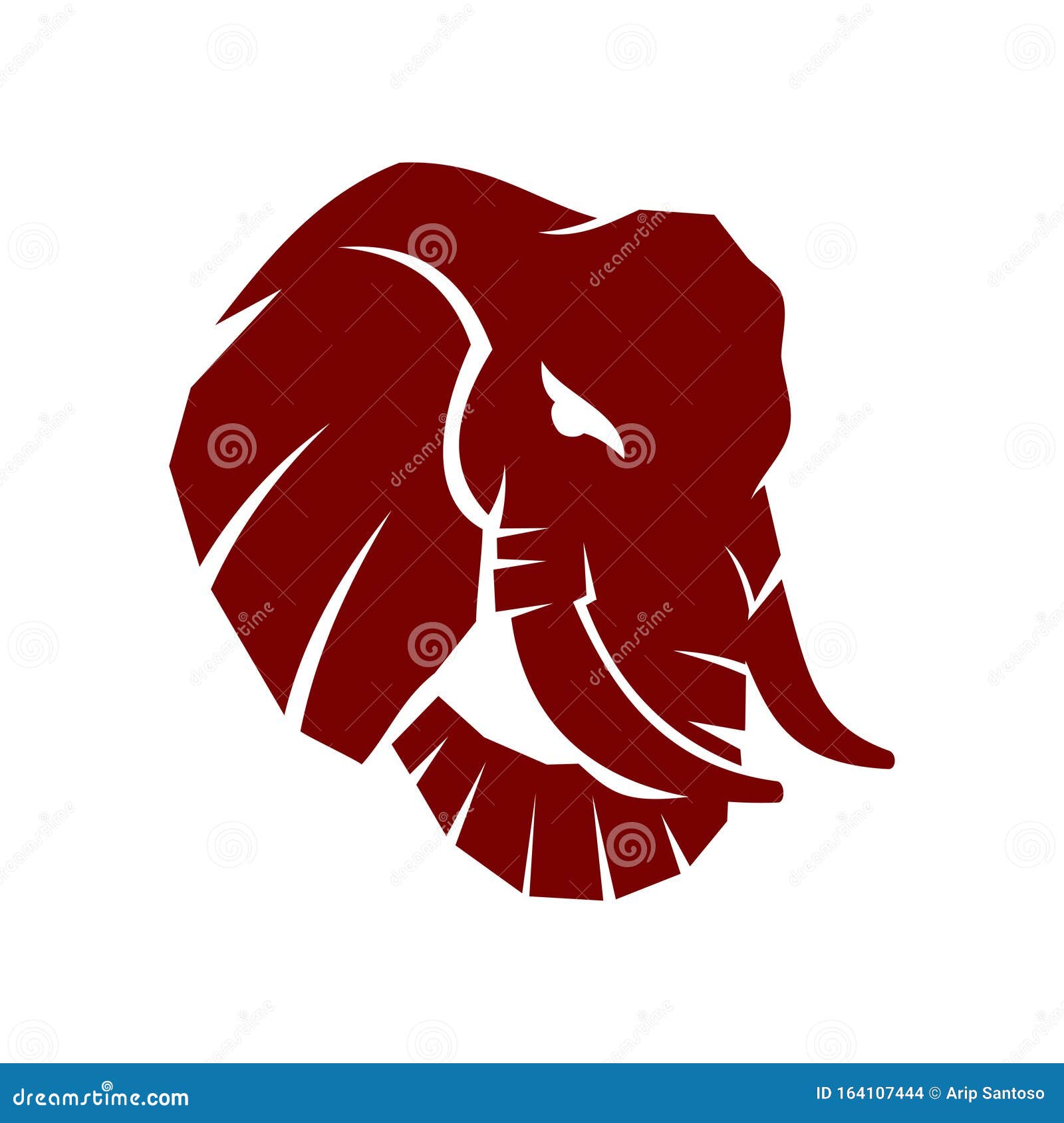 Elephant Head Mascot Logo Design Vector Illustration Template Isolated ...