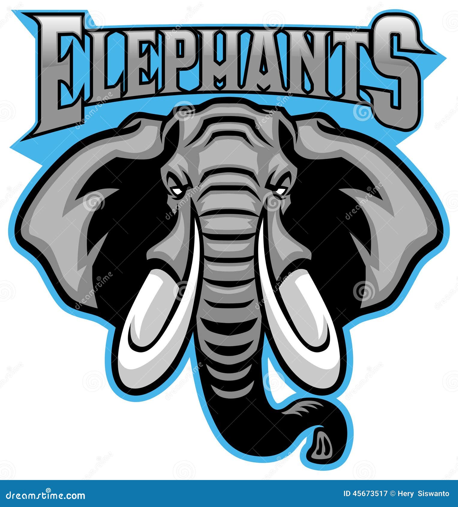 Elephant head mascot stock vector. Illustration of ears - 45673517