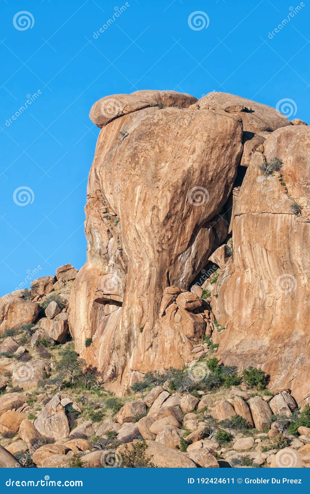 Elephant Head Rock at Ameib Stock Image - Image of tourism, scenic ...