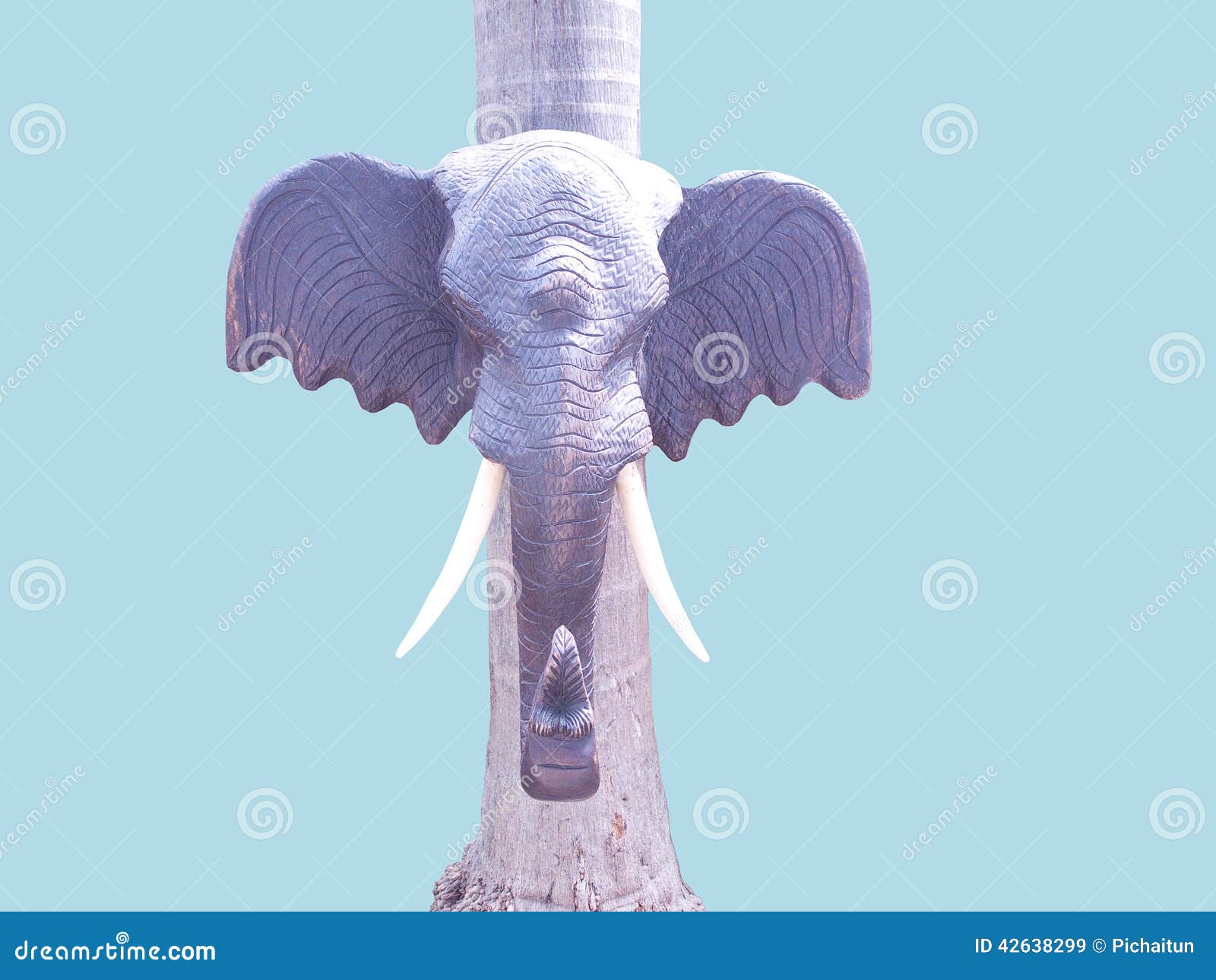 Elephant head stock image. Image of ivory, carving, tusks - 42638299