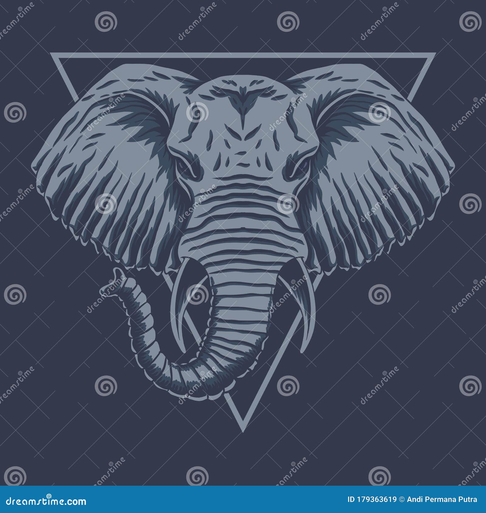 Elephant Head Vector Illustration Stock Vector - Illustration of design ...