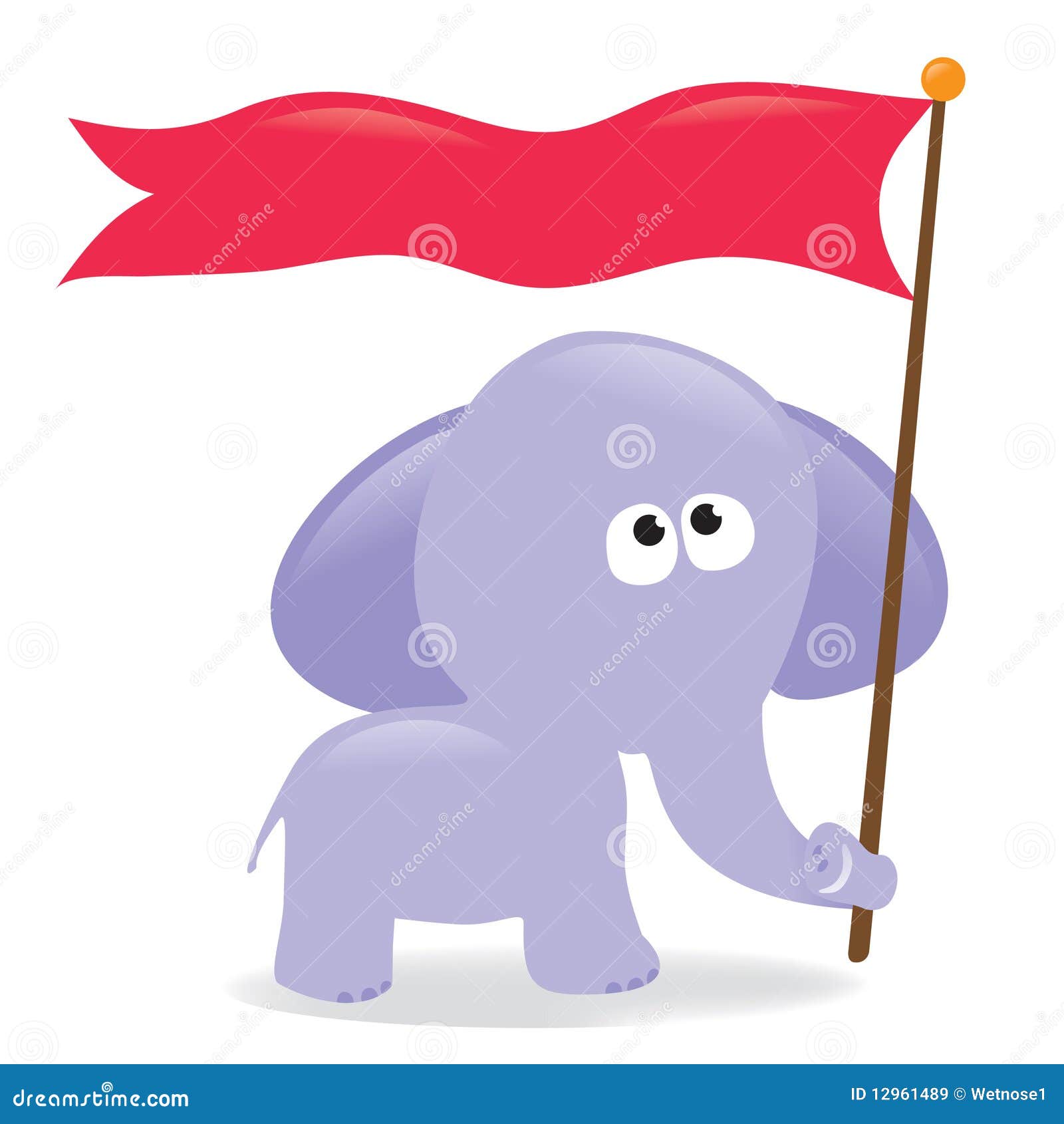 Elephant holding flag/sign stock vector. Illustration of eyes - 12961489