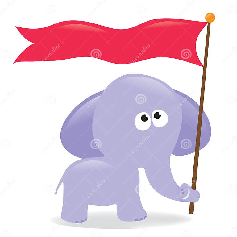 Elephant holding flag/sign stock vector. Illustration of eyes - 12961489
