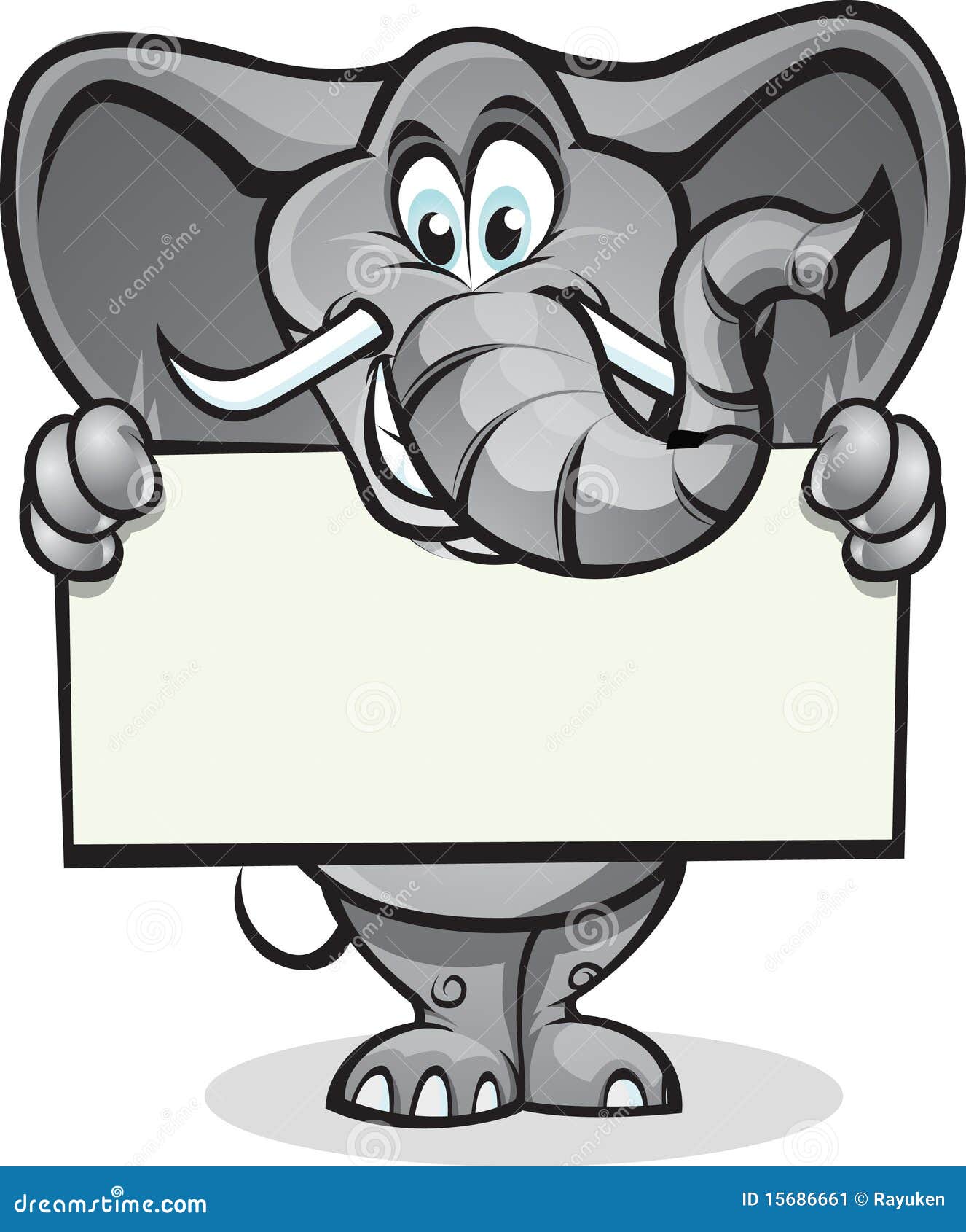 Elephant holding sign stock vector. Illustration of animal - 15686661