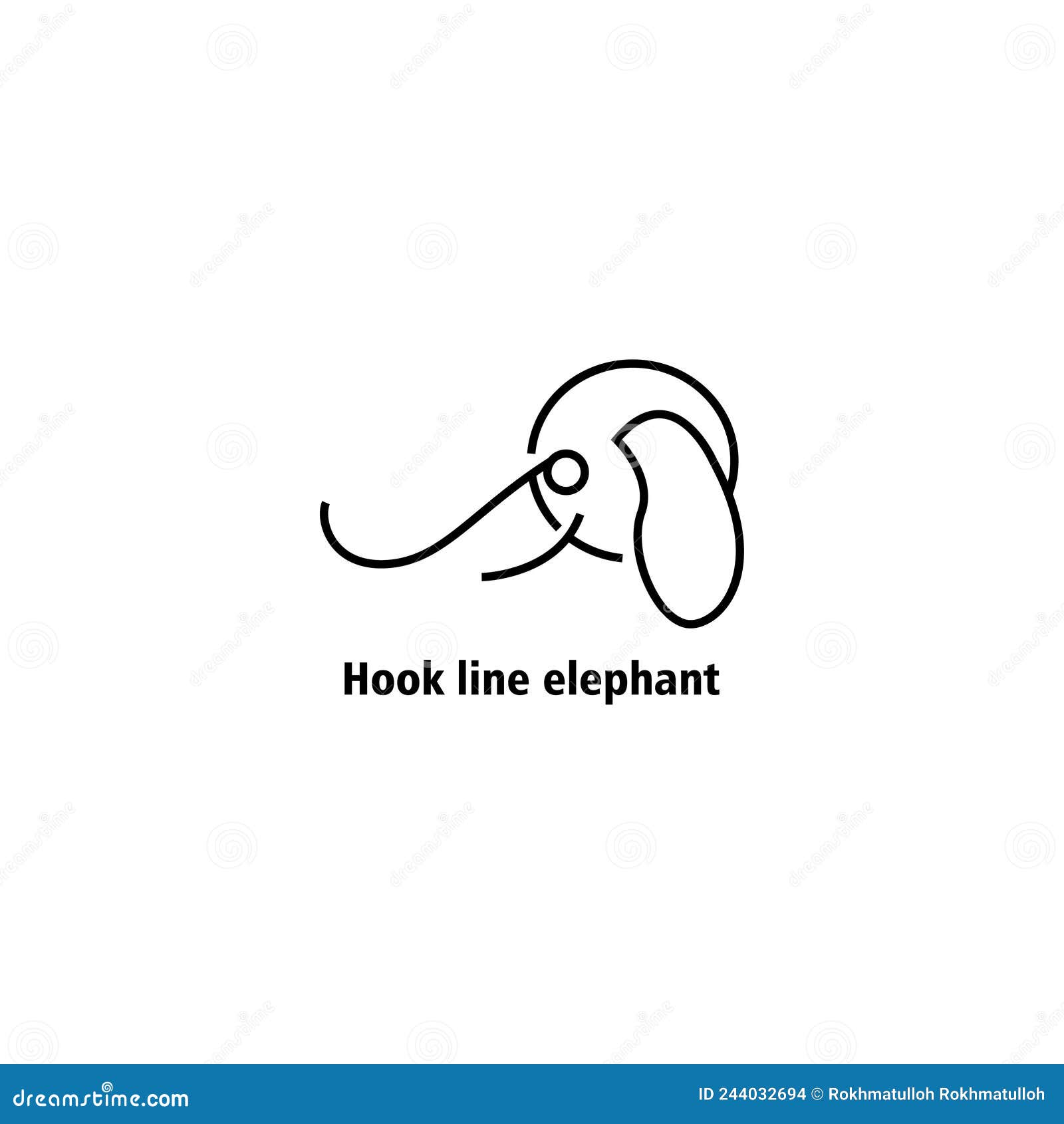 Elephant Hook Logo Line Illustration Vector Design Stock Vector ...