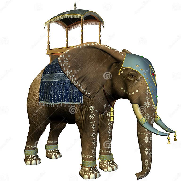 Elephant with Howdah stock illustration. Illustration of howdah - 1756640