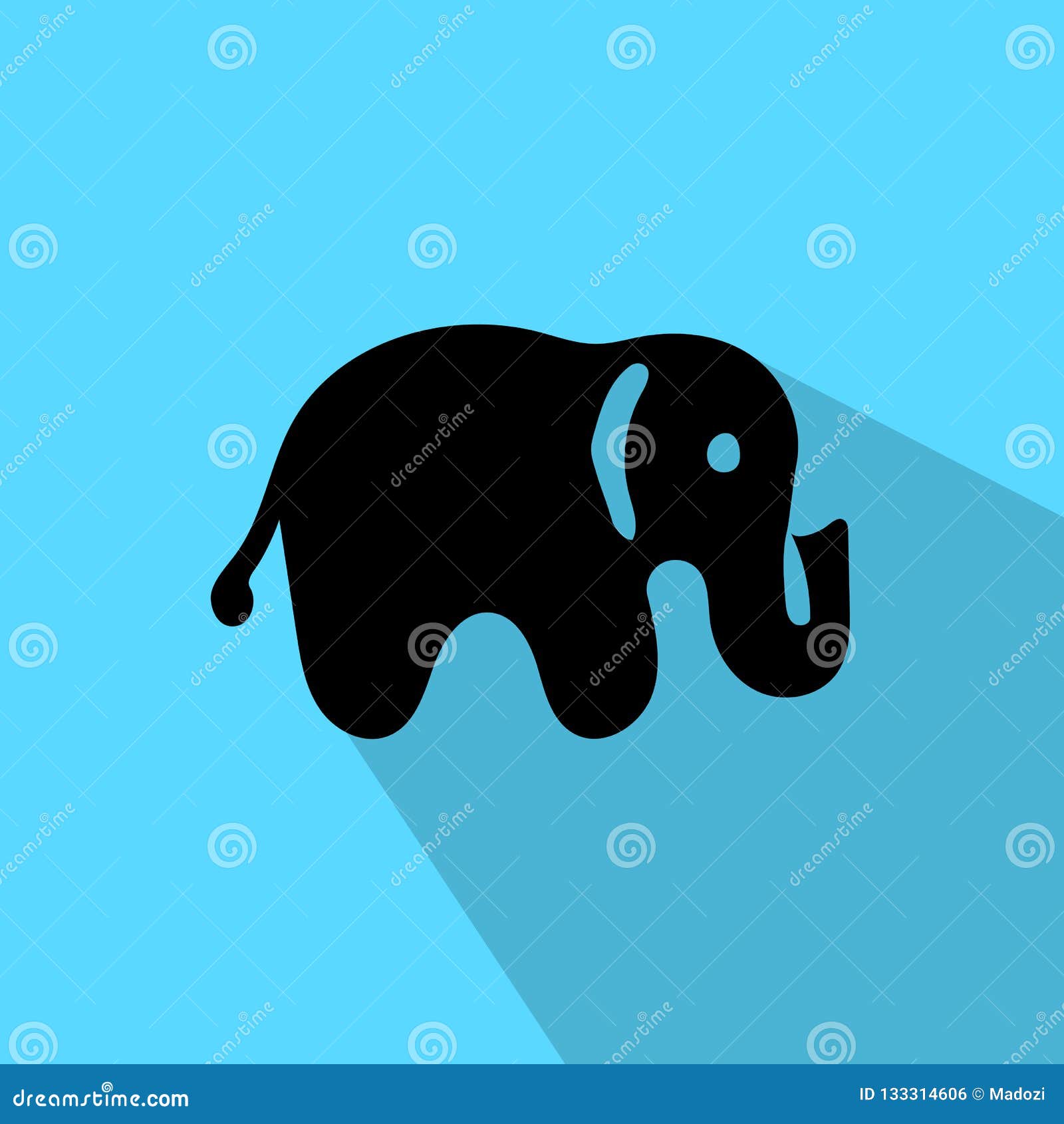 Elephant icon stock vector. Illustration of style, sign - 133314606