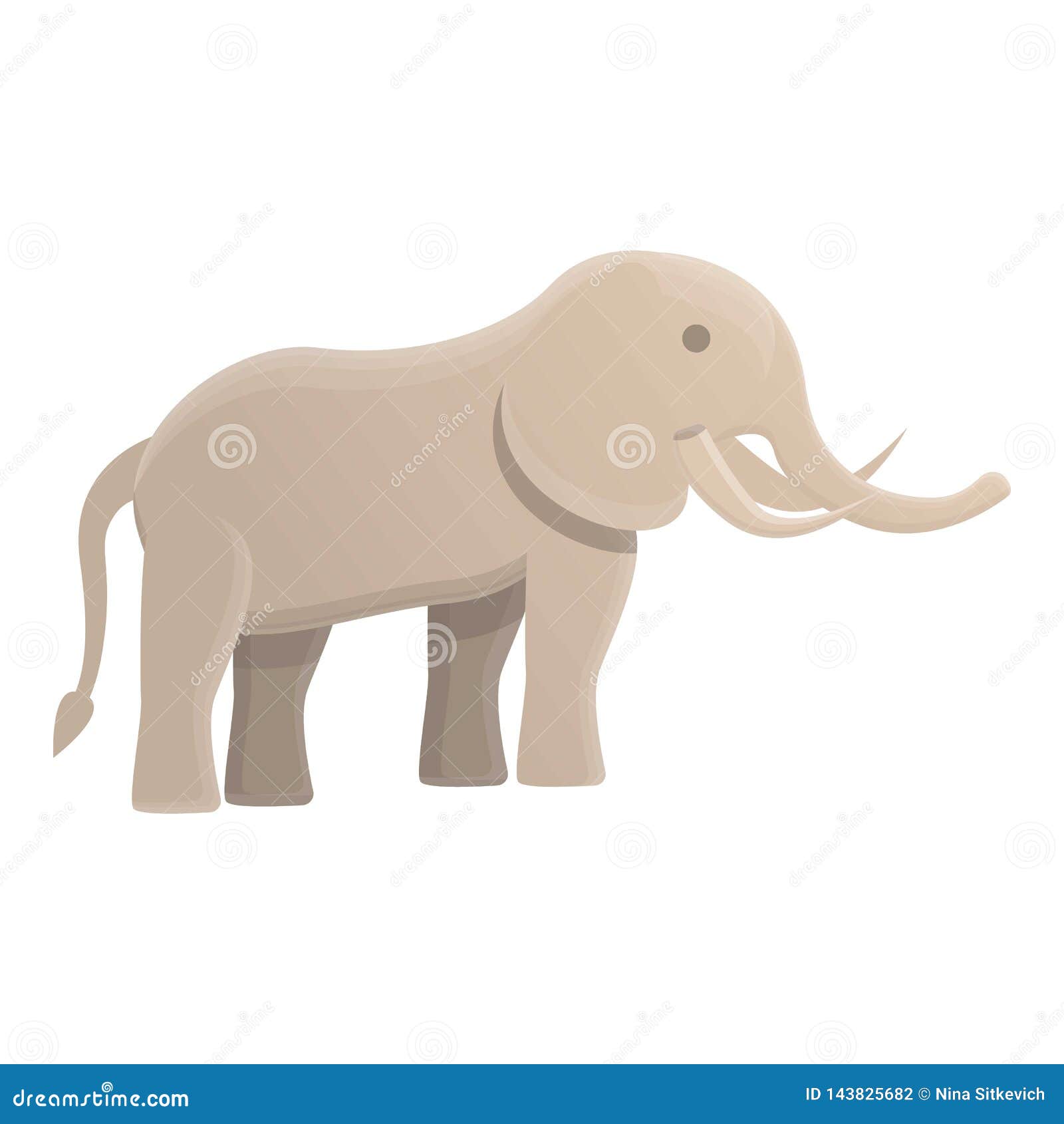 Elephant Icon, Cartoon Style Stock Vector - Illustration of mammal ...