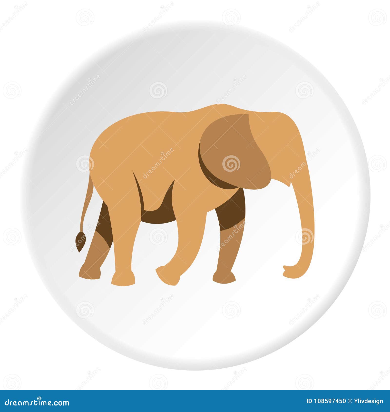 Elephant icon circle stock vector. Illustration of drink - 108597450