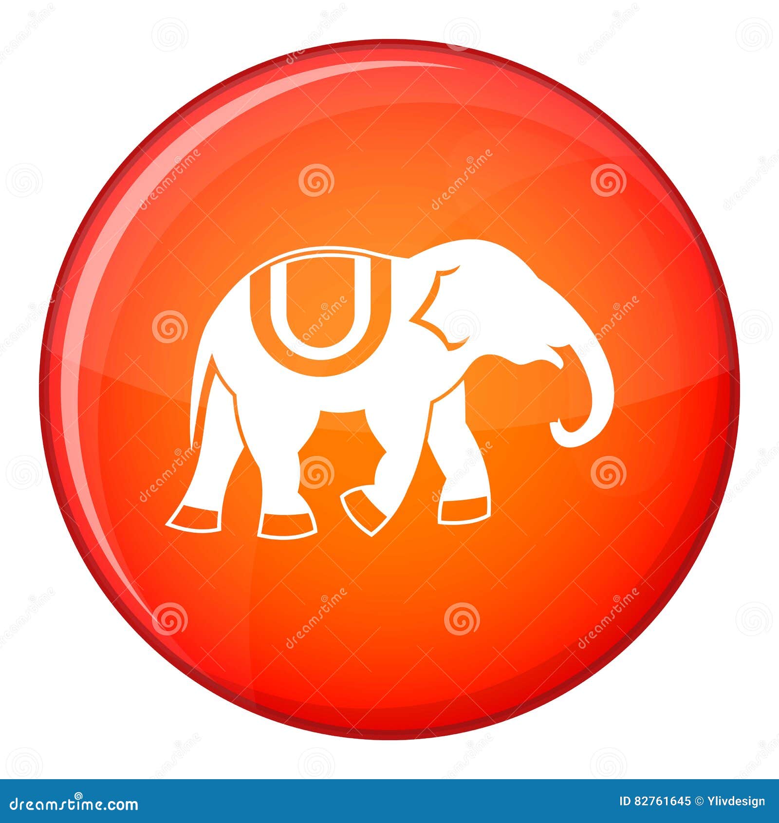 Elephant icon, flat style stock vector. Illustration of park - 82761645