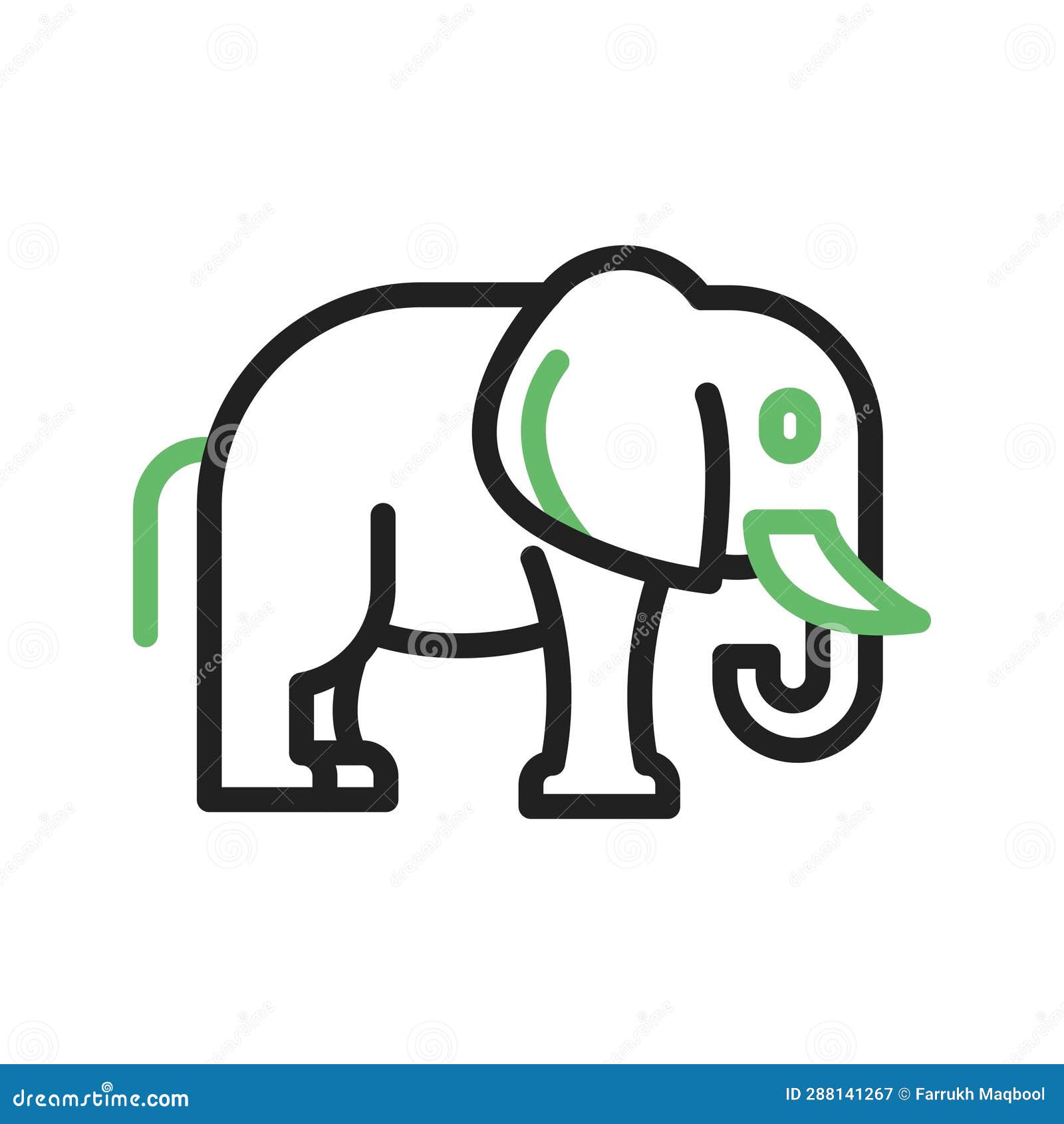 Elephant Icon Image. stock vector. Illustration of large - 288141267
