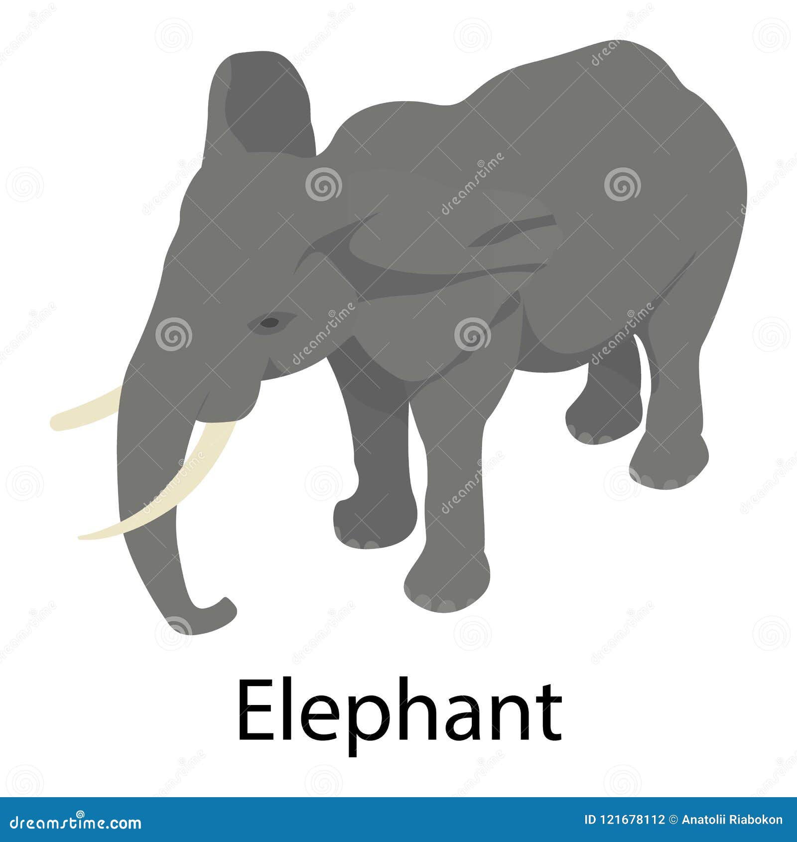 Elephant Icon, Isometric Style Stock Vector - Illustration of mammal ...