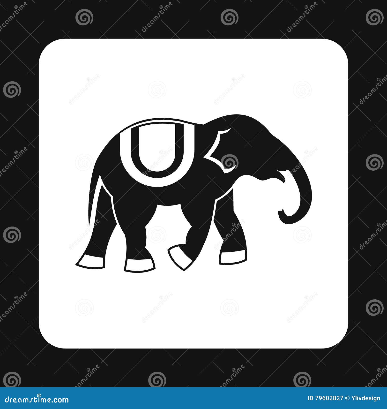 Elephant Icon, Simple Style Stock Vector - Illustration of element ...
