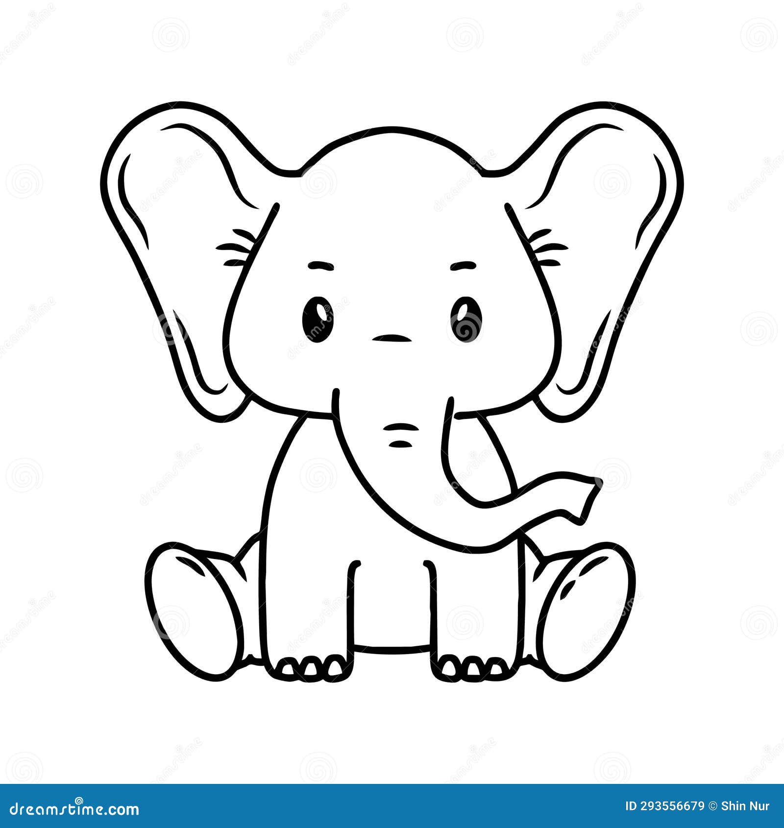 Elephant Thin Line Icon, Worldwildlife Concept, Baby Elephant Vector ...