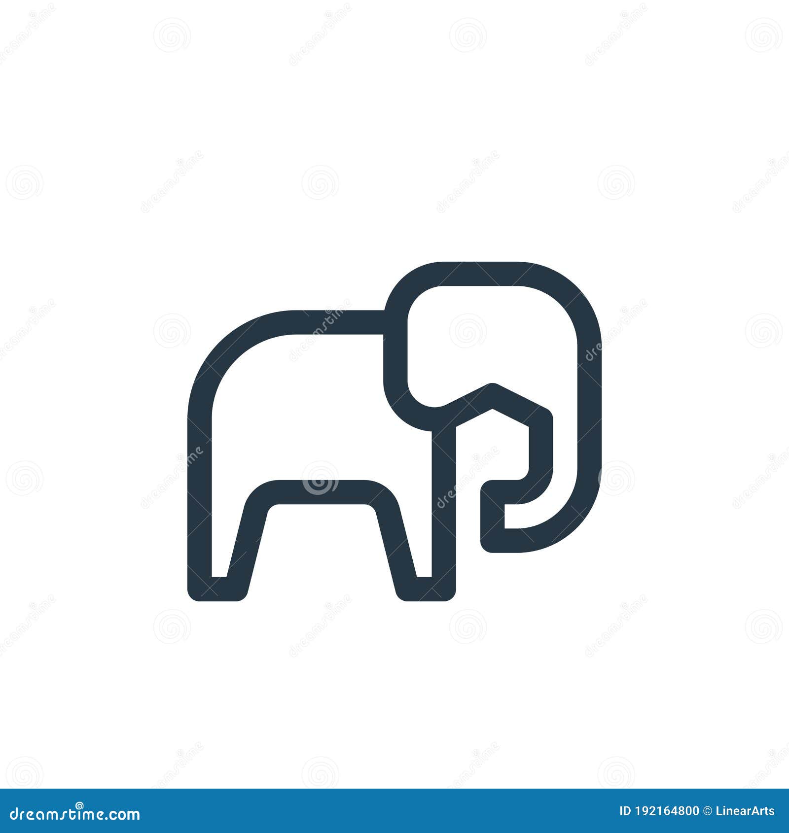 Elephant Icon Vector from Animal and Nature Concept. Thin Line ...