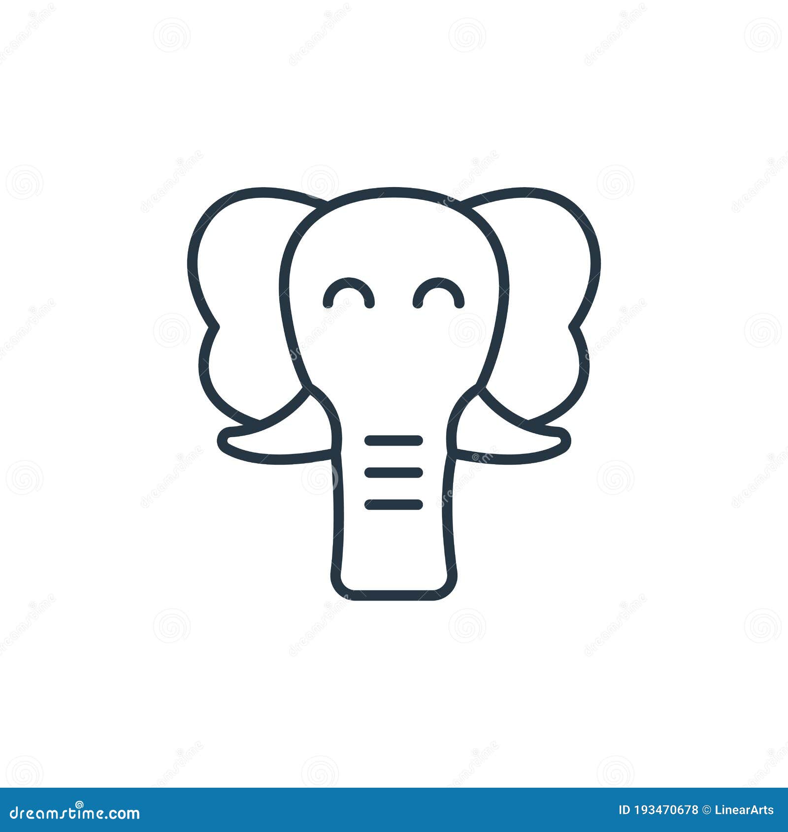 Elephant Icon Vector from Animals Concept. Thin Line Illustration of ...