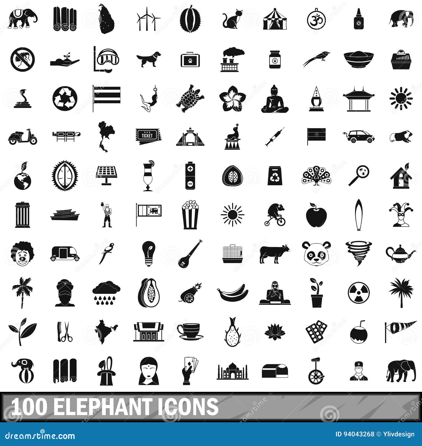Elephant Icons And Symbols Vector Illustration | CartoonDealer.com ...