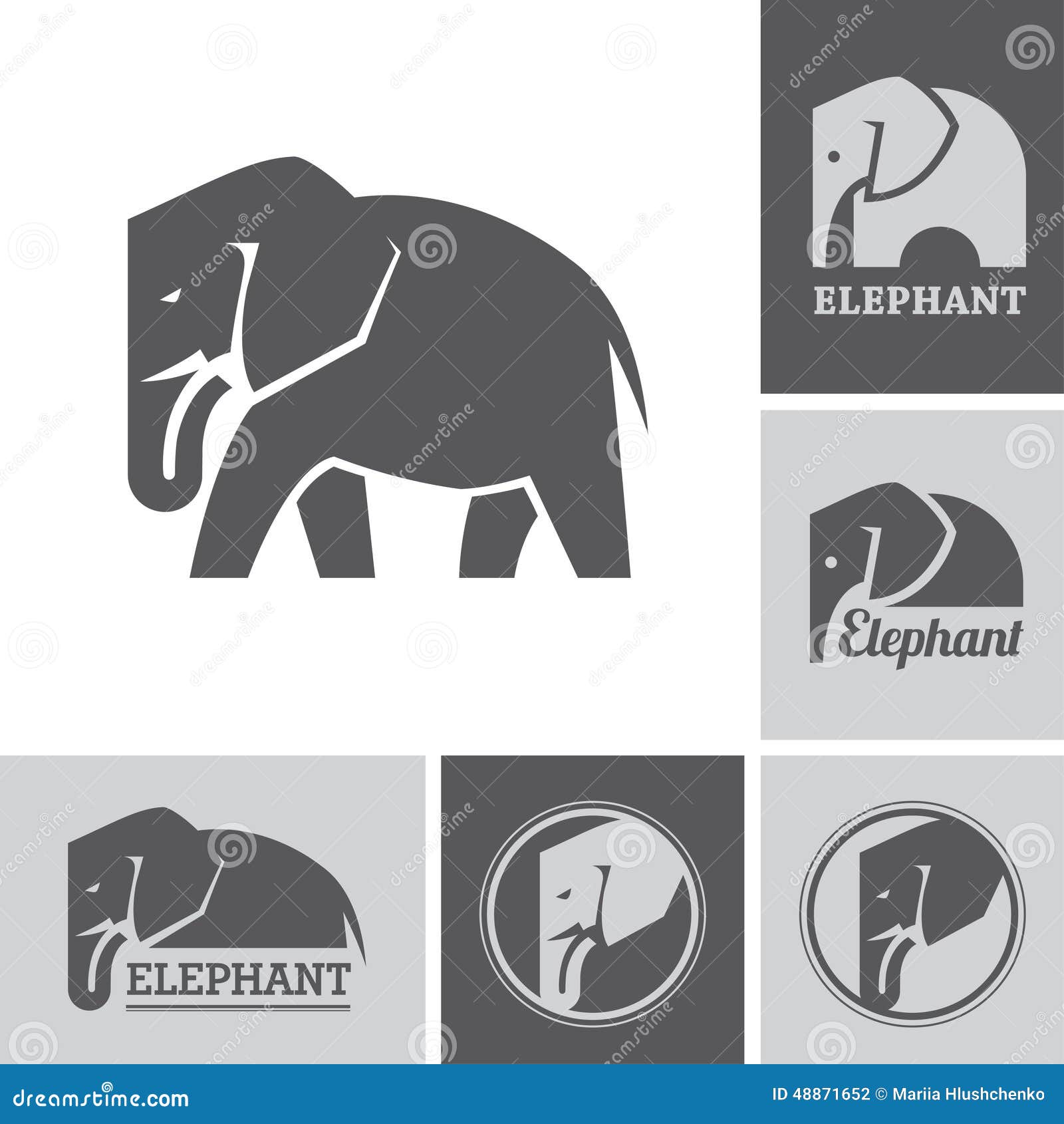 Elephant icons and symbols stock vector. Illustration of sign - 48871652