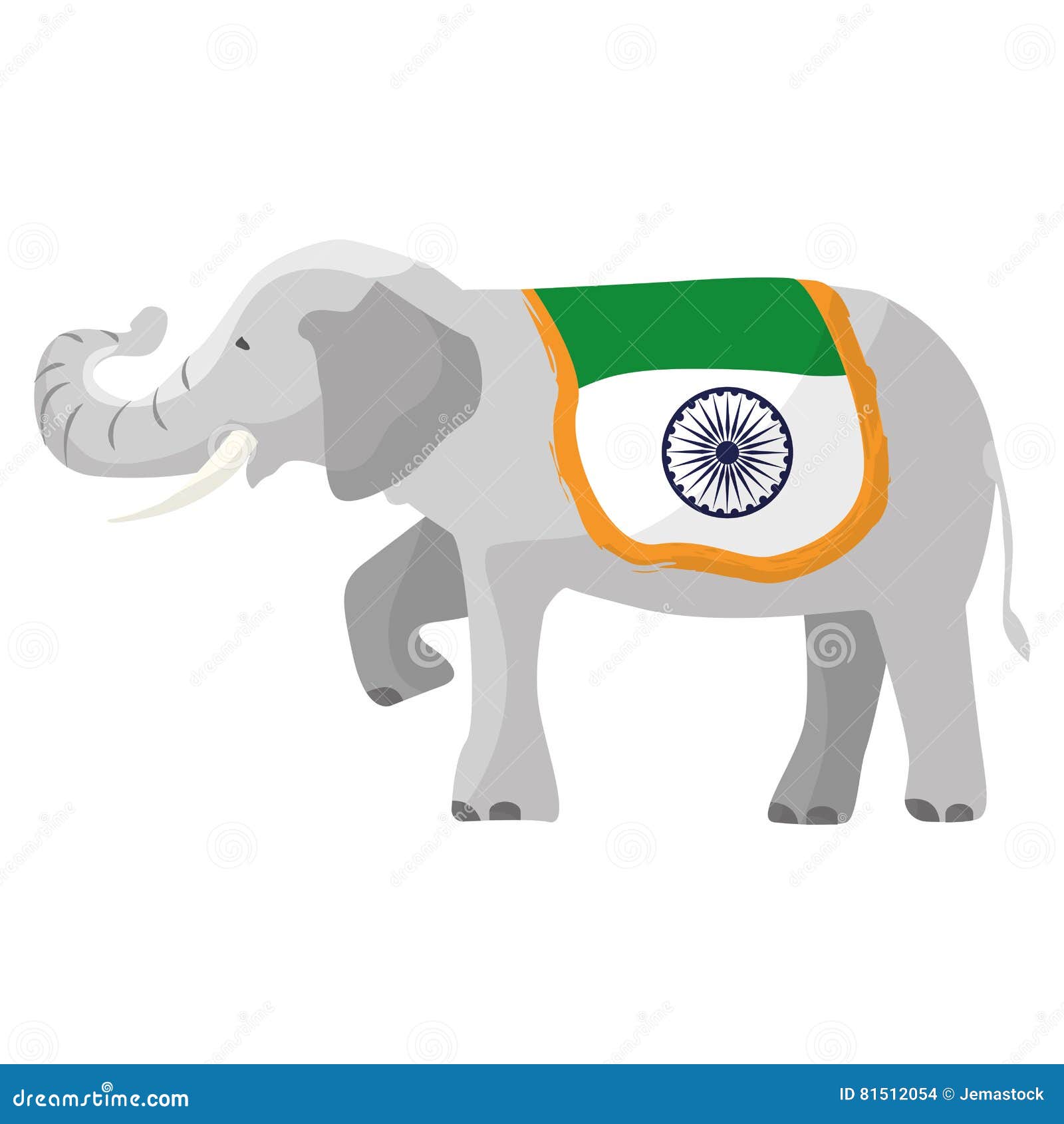 Elephant india flag stock vector. Illustration of india - 81512054