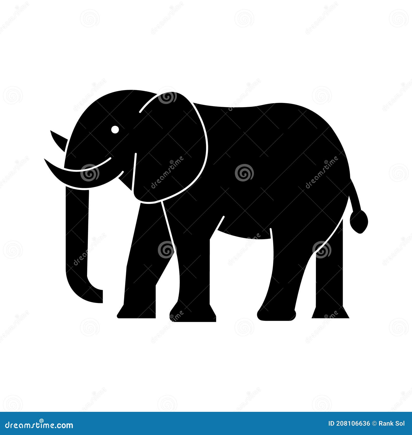 Elephant Isolated Vector Icon that Can Be Easily Modified or Edited ...