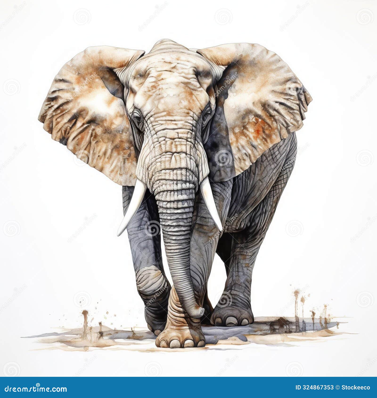 Elephant with Shiny Bumpy Texture on White Background Image Stock Illustration - Illustration of ...