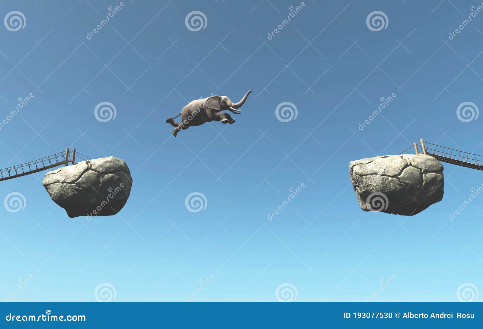 Elephant jump over gap stock illustration. Illustration of courage ...