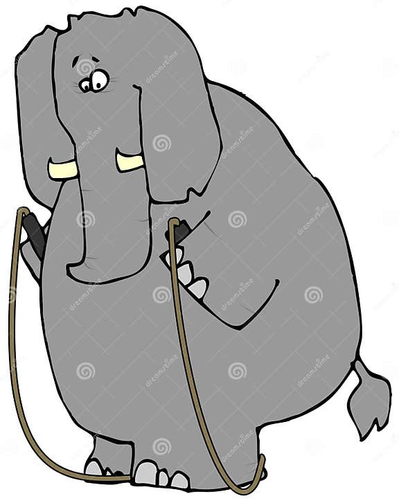 Elephant with a Jump Rope stock illustration. Illustration of elephant ...