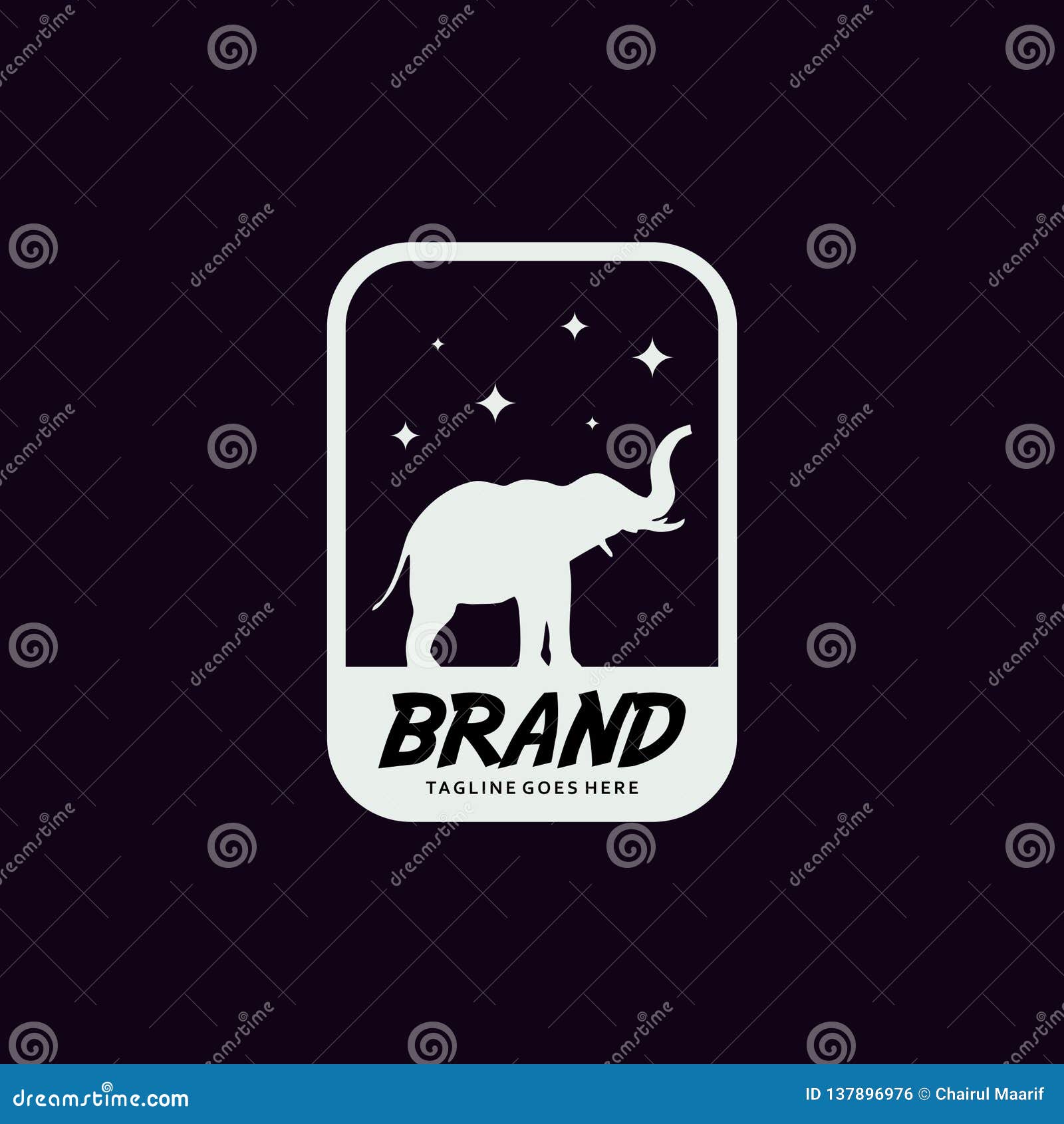 Elephant Label Logo Design Template. Design Elements for Logo, Label ...