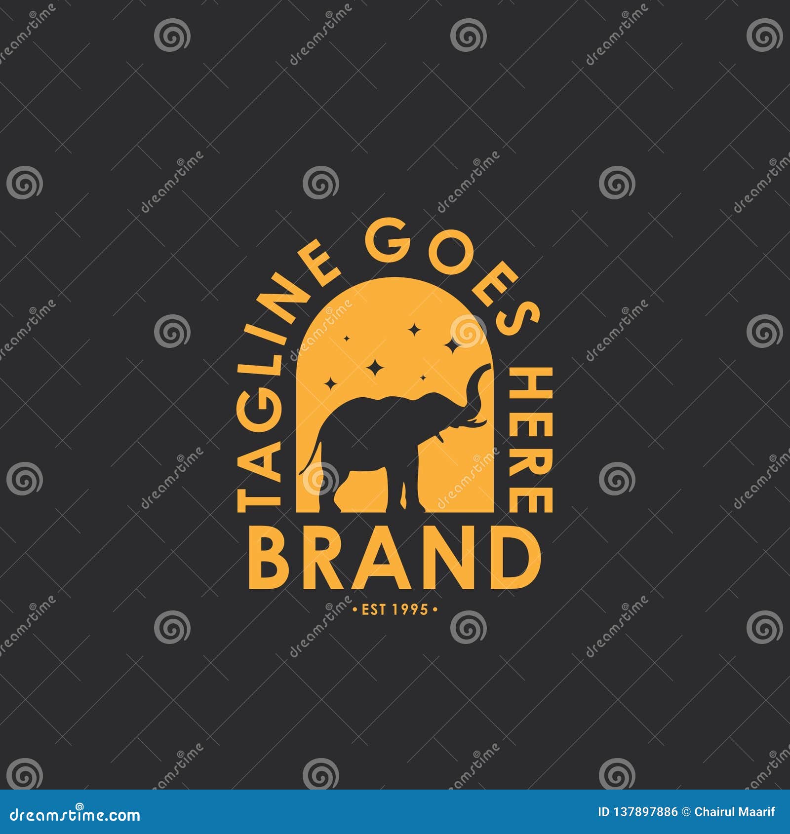 Elephant Label Logo Design Template. Design Elements for Logo, Label ...