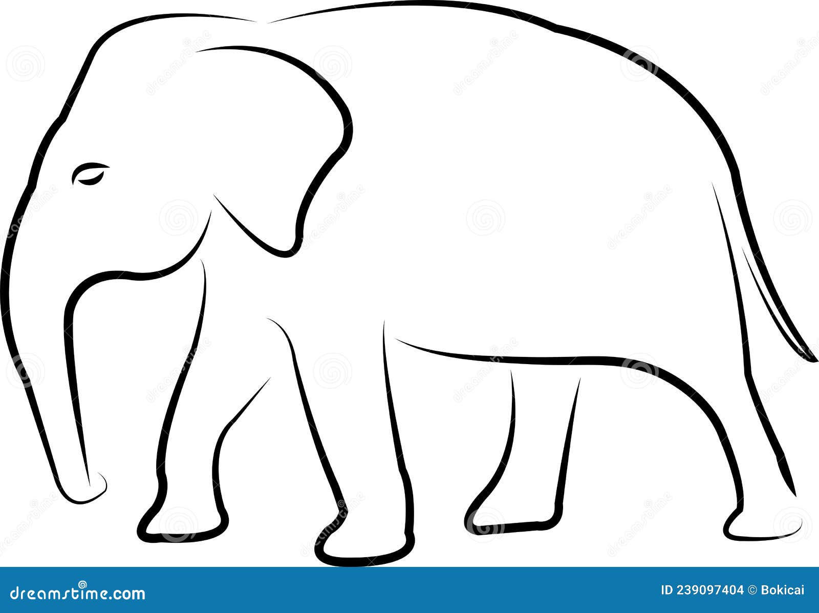 Elephant Line For Coloring Cartoon Vector | CartoonDealer.com #75286257