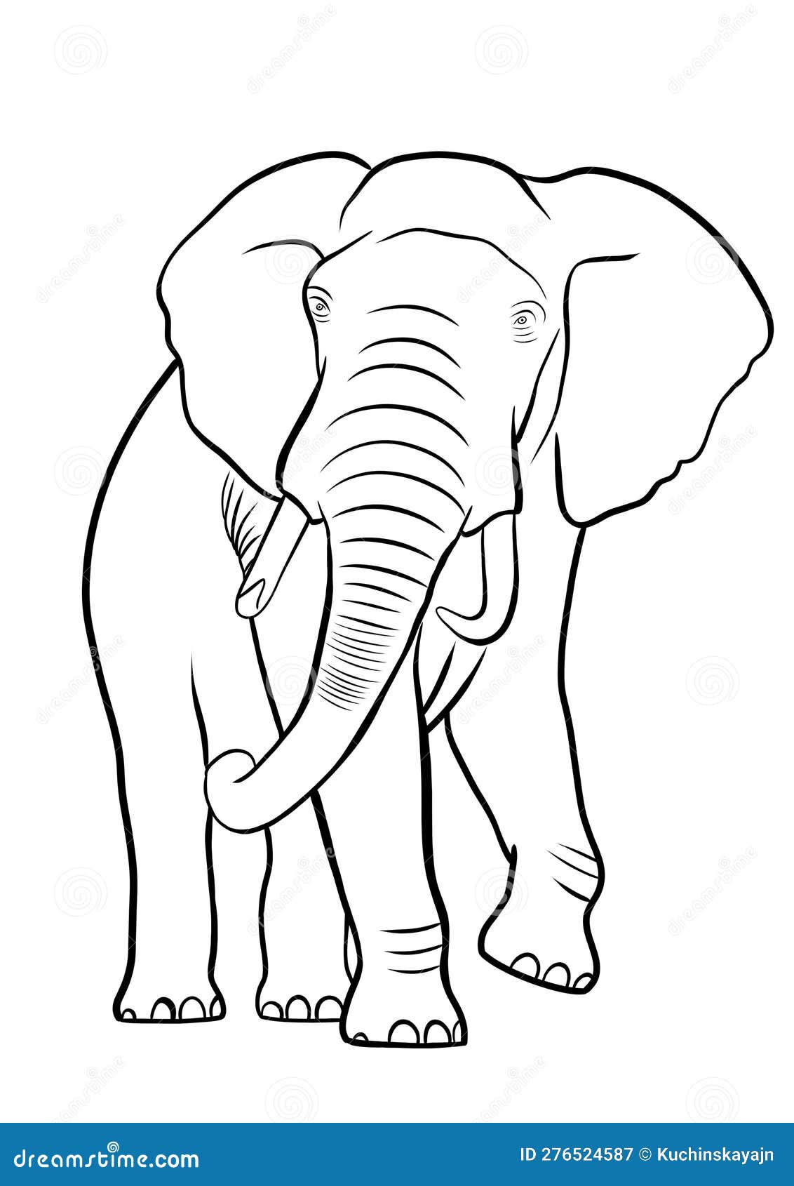 Elephant, Line Drawing, Design Element Stock Image - Illustration of ...