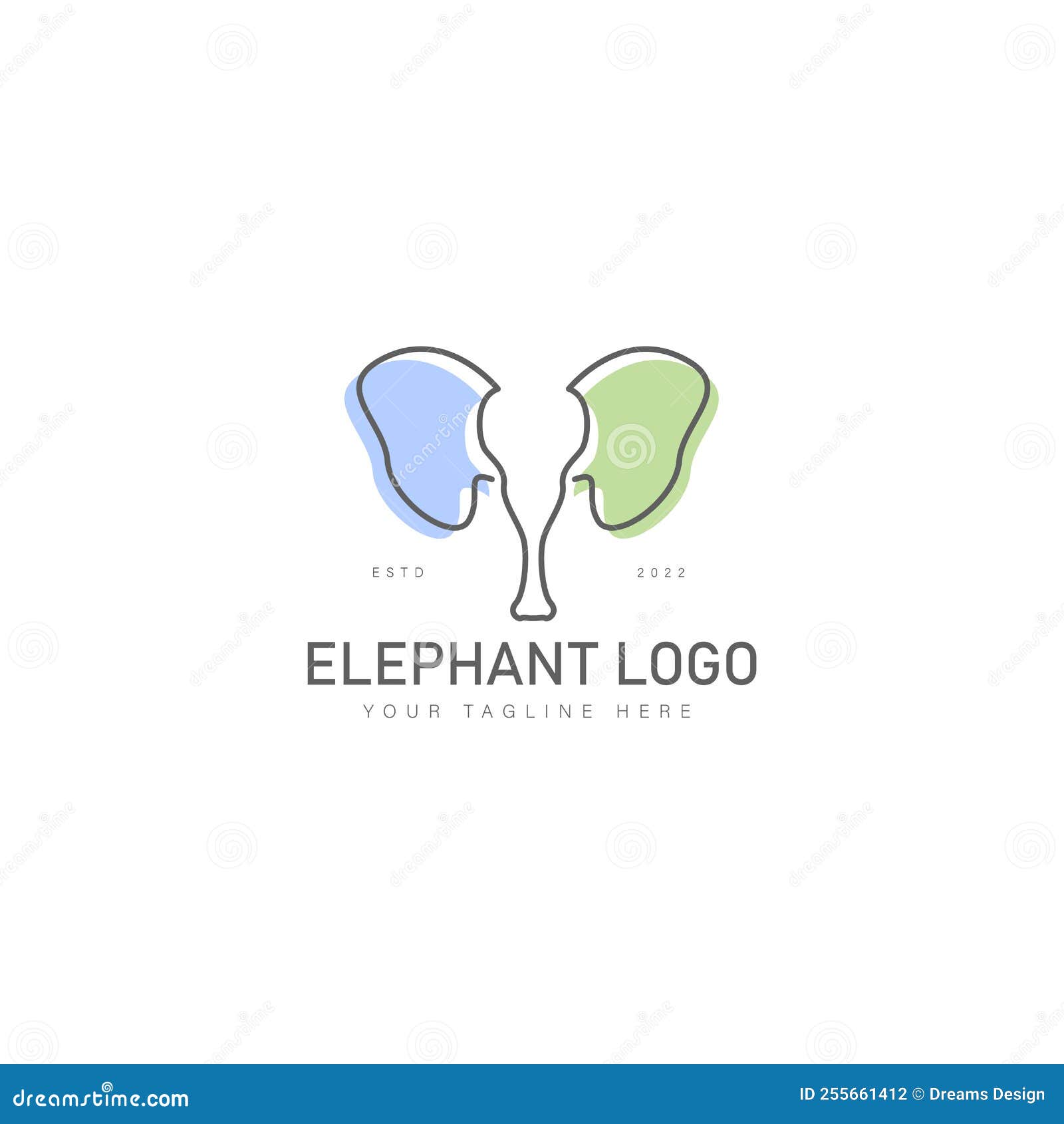Elephant Line Logo Design Icon Illustration Stock Vector - Illustration ...