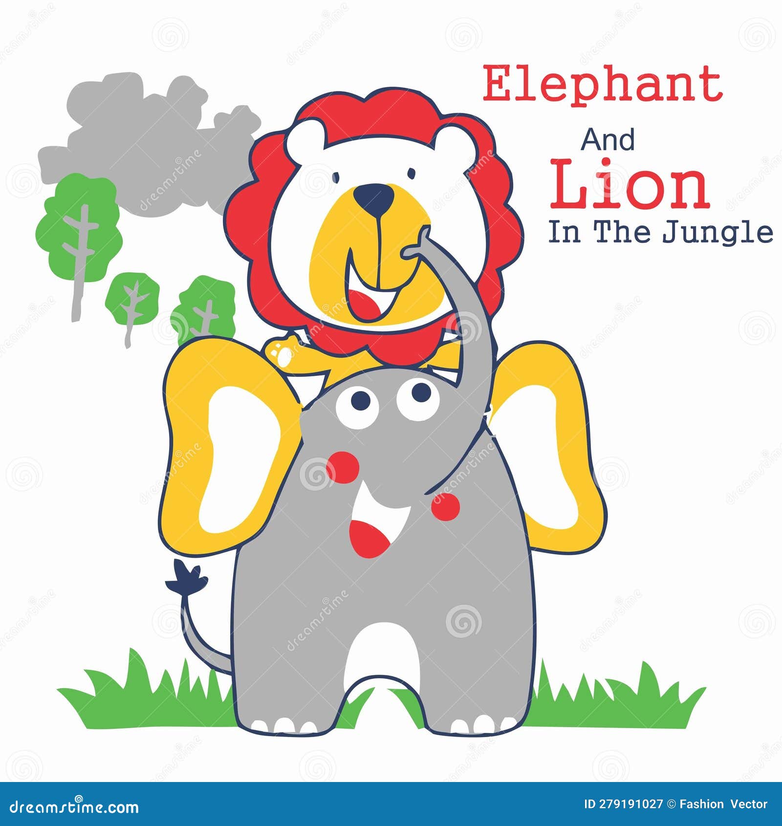 Elephant and Lion Print Vector Art Stock Vector - Illustration of style ...