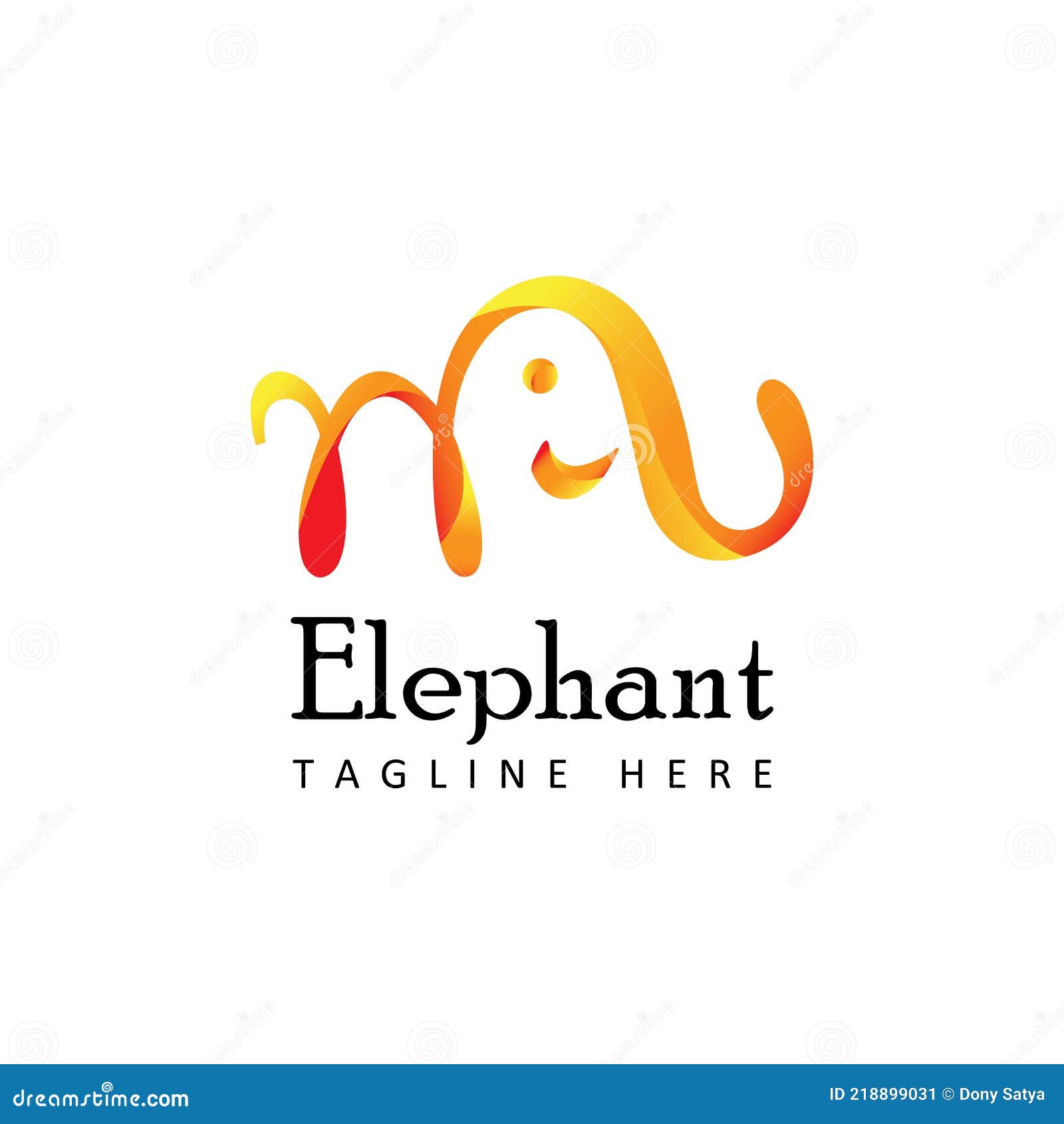 Elephant Logo, Initial Letter M Logo, Template Design Vector with ...