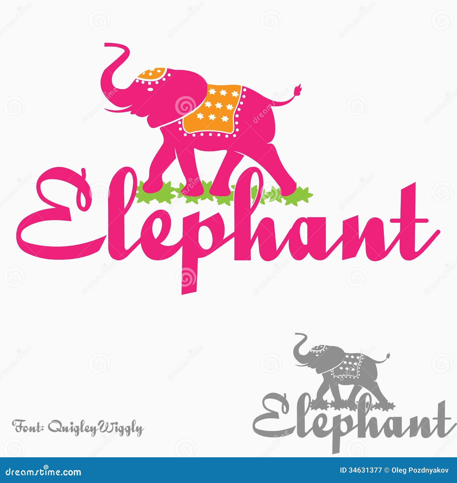 Elephant Logo With Reflux And Low Poly Geometry Vector Illustration ...