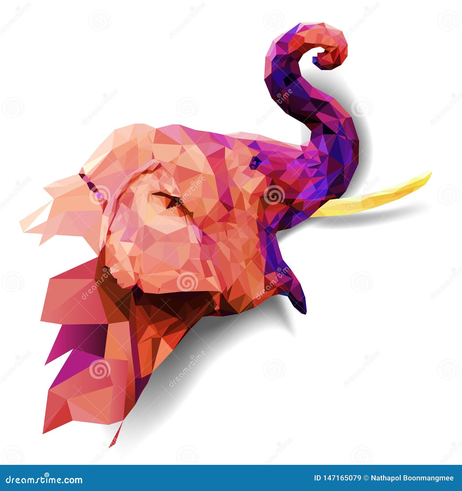 Elephant Low Poly Multicolored,Geometric Pattern Design, Eps10 Vector ...